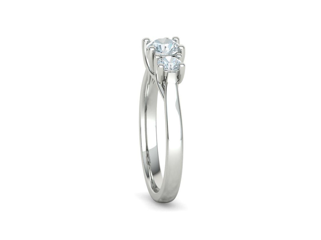 Trellis 3 STONE Engagement Ring 5mm main stone 3dmodel 3D model 3D ...