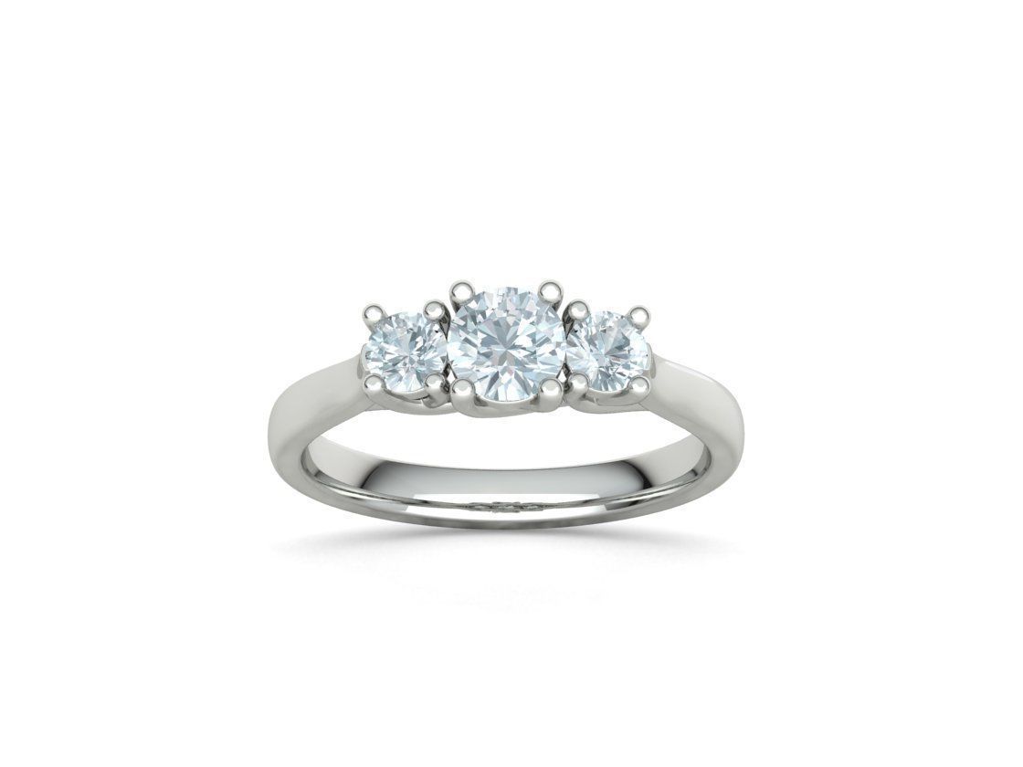 Trellis 3 STONE Engagement Ring 5mm main stone 3dmodel 3D model 3D ...