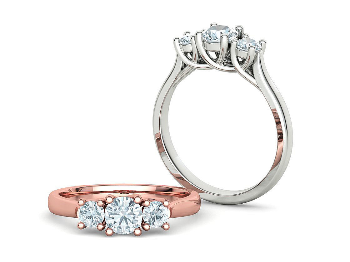 Trellis 3 STONE Engagement Ring 5mm main stone 3dmodel 3D model 3D ...