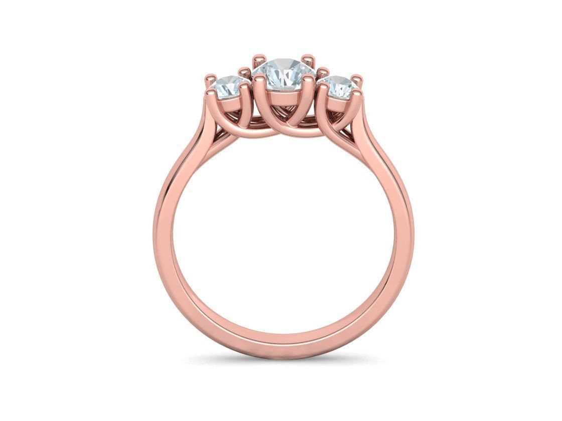 Trellis 3 STONE Engagement Ring 5mm main stone 3dmodel 3D model 3D ...