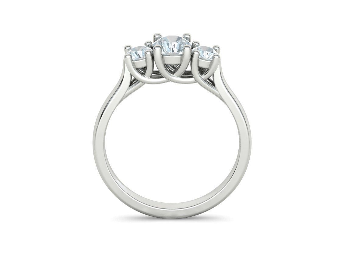 Trellis 3 STONE Engagement Ring 5mm main stone 3dmodel 3D model 3D ...
