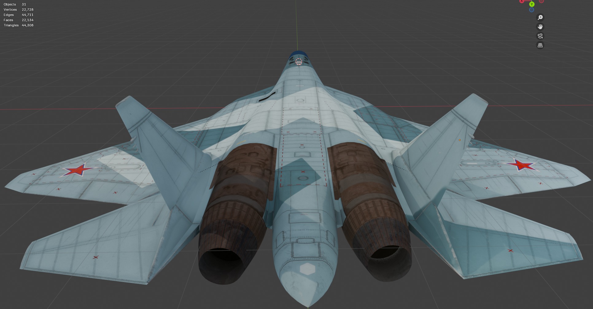 SU-57 fighter medium poly around 20k poly aka faces 3D model | CGTrader