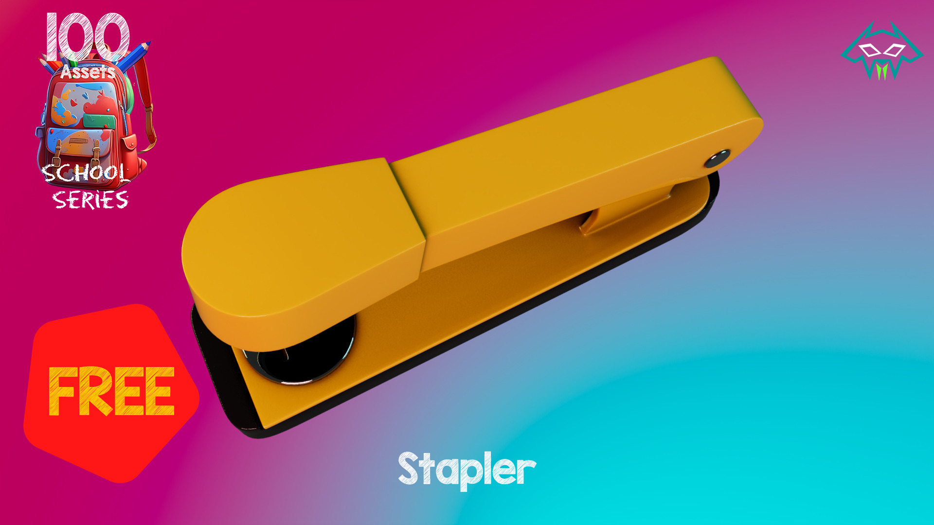 Stapler - 100 Assets - School Series free VR / AR / low-poly 3D model ...