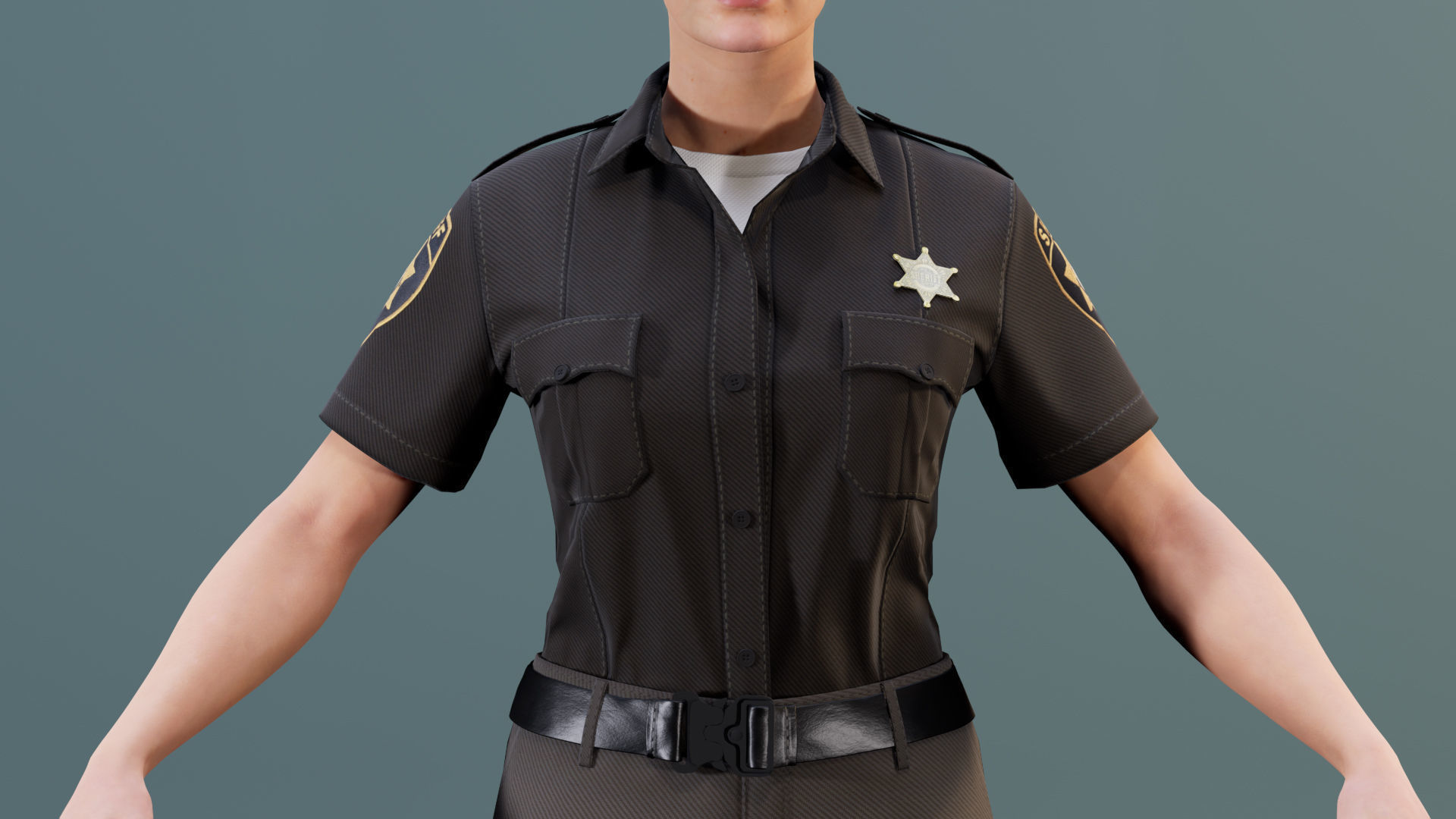 3D model Sheriff Uniform For MetaHuman - Game Ready Clothing - Rigged ...