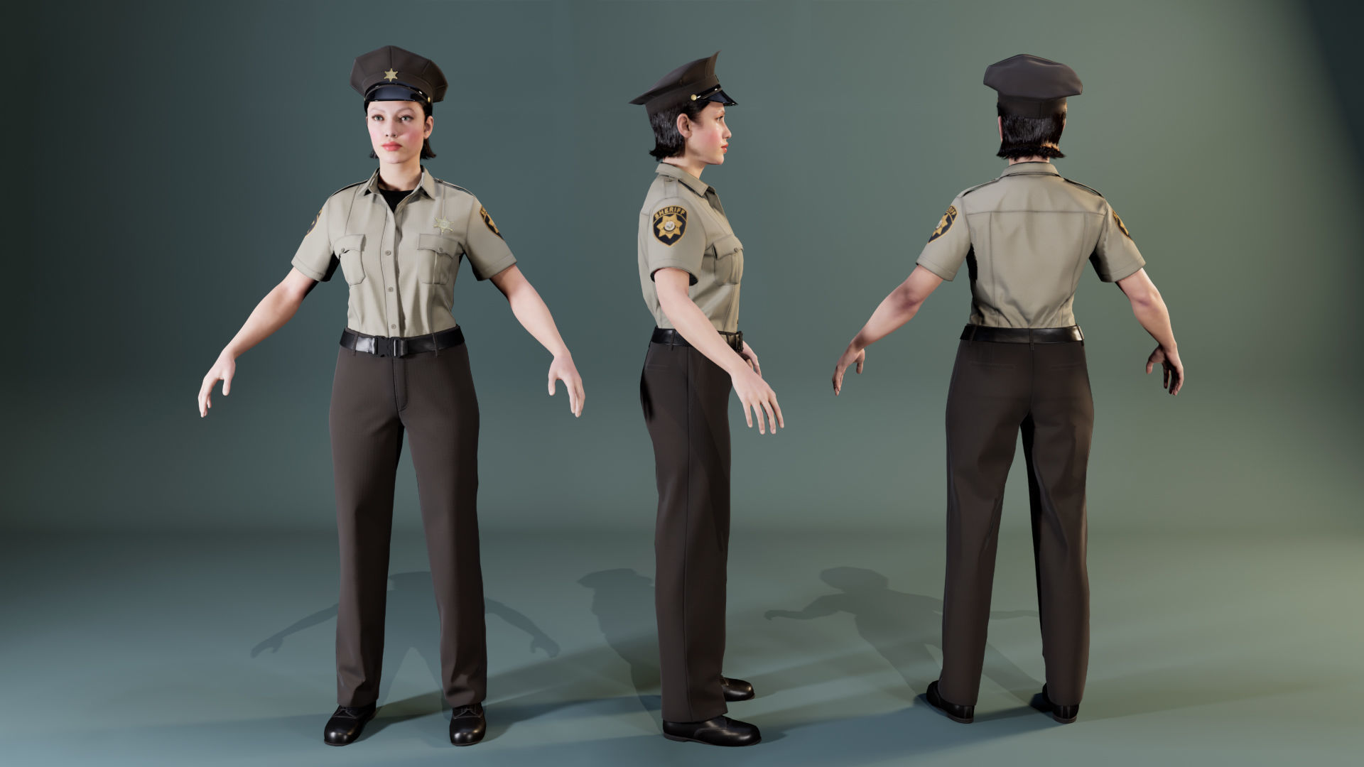 3D model Sheriff Uniform For MetaHuman - Game Ready Clothing - Rigged ...