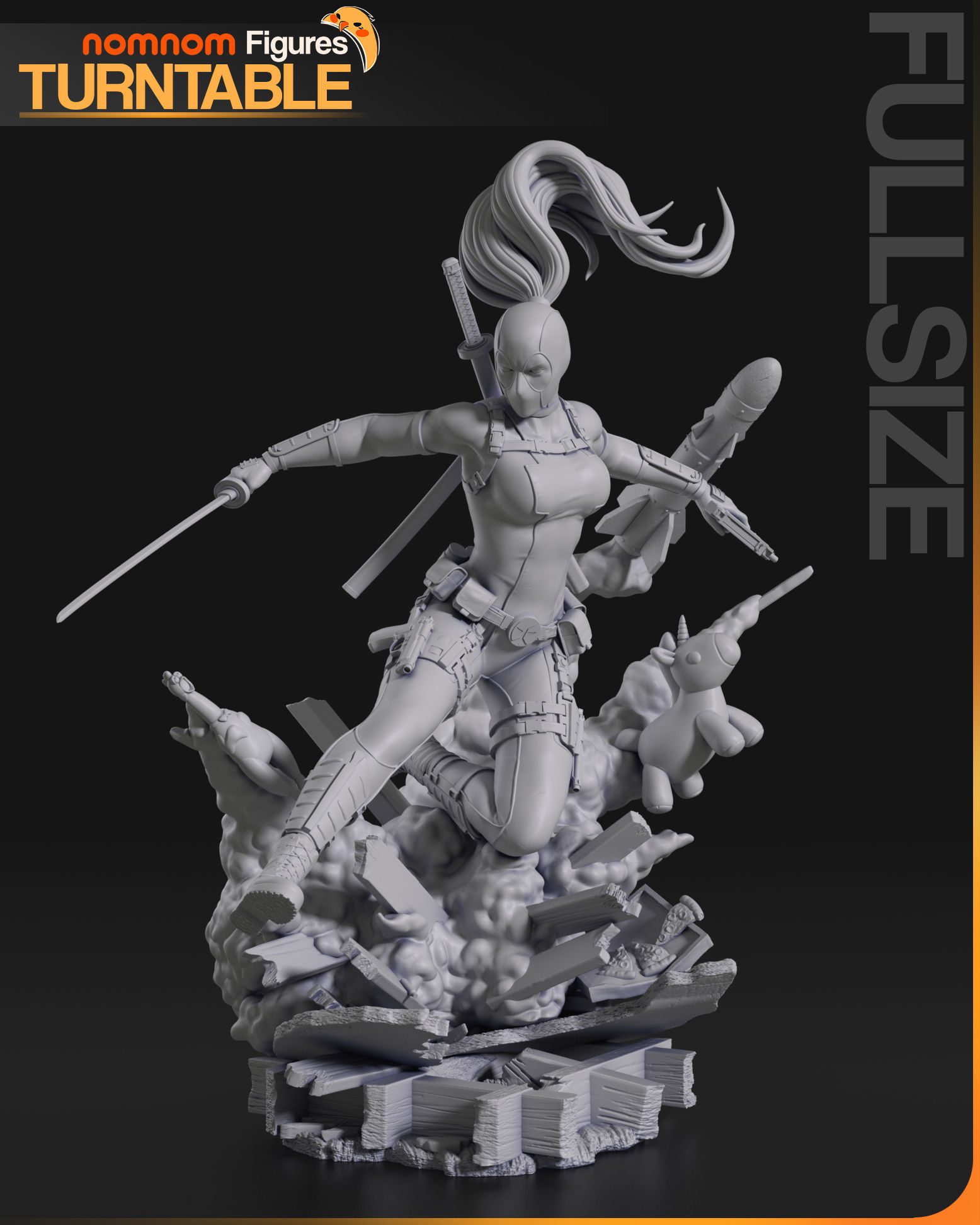 Lady Deadpool 3D model 3D printable | CGTrader