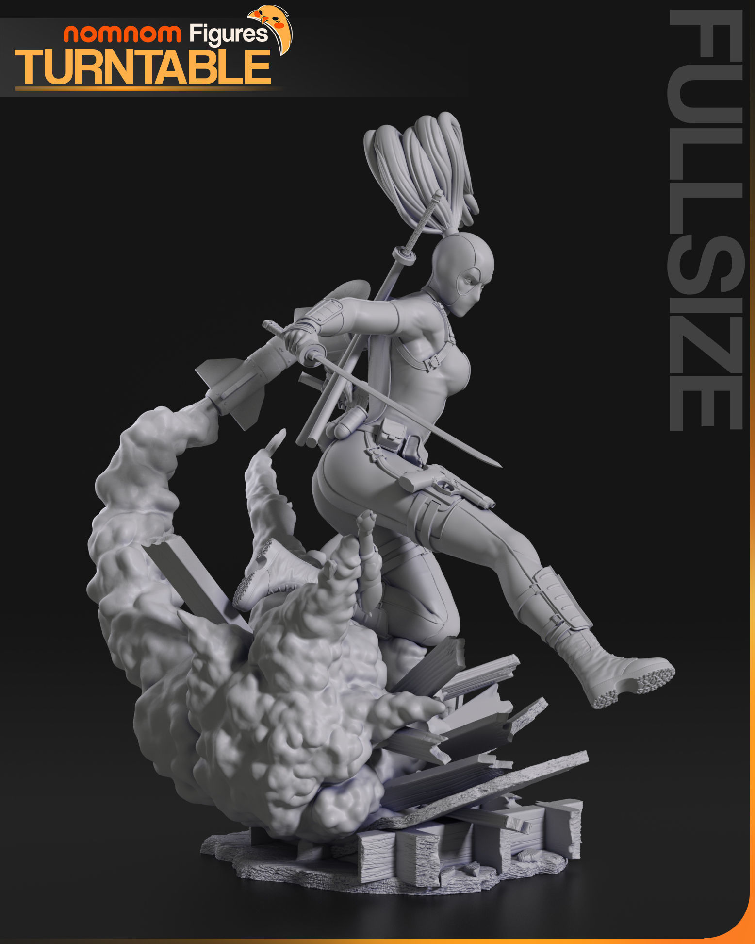 Lady Deadpool 3D model 3D printable | CGTrader