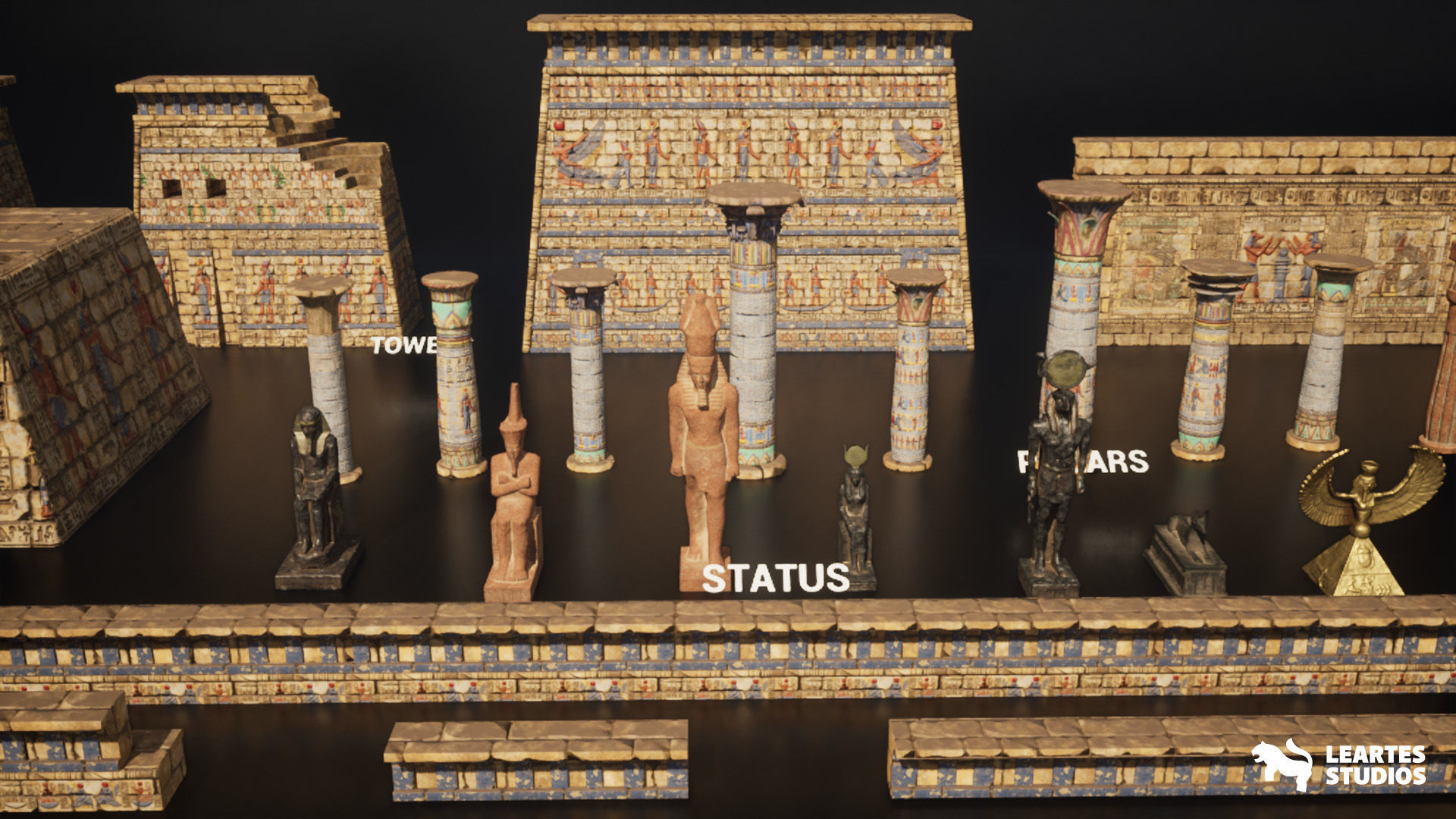 3D model The Grand Egyptian Temple Environment VR / AR / low-poly ...