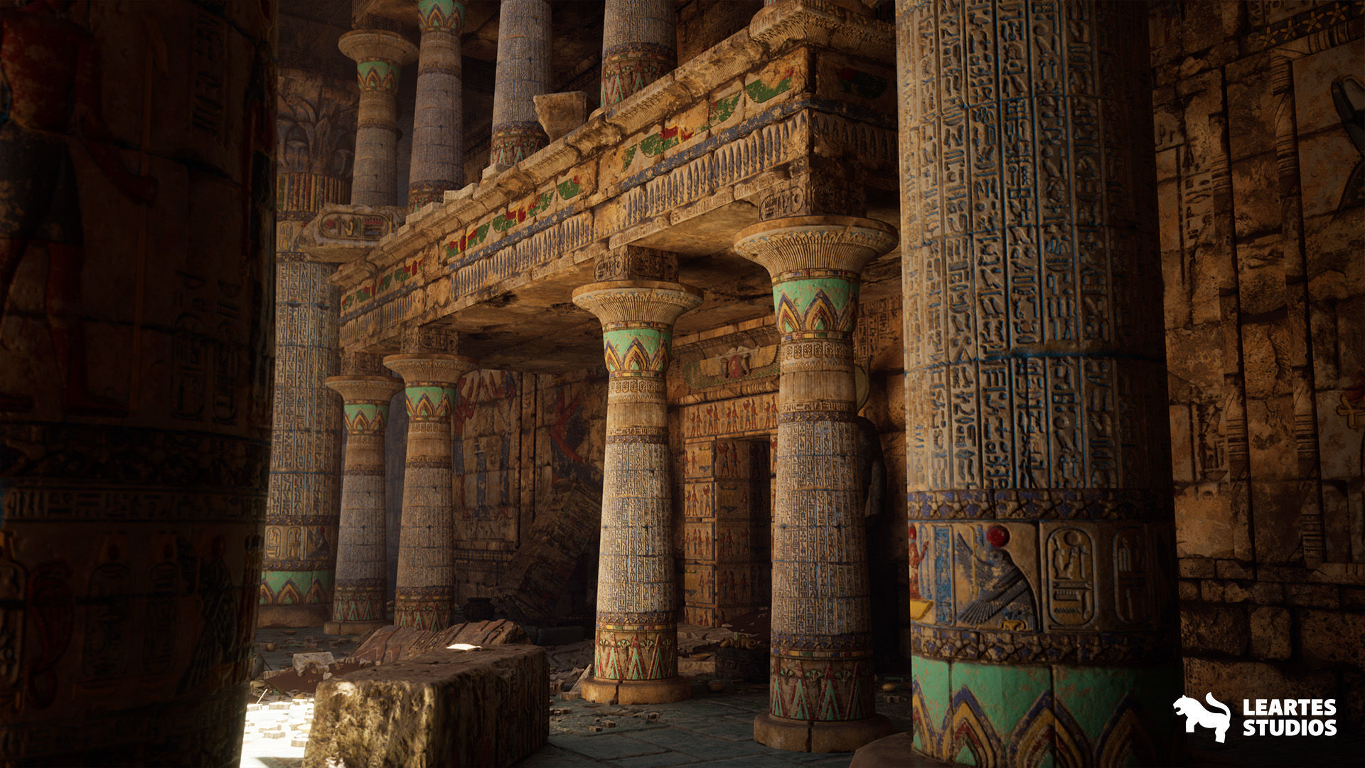 3D model The Grand Egyptian Temple Environment VR / AR / low-poly ...