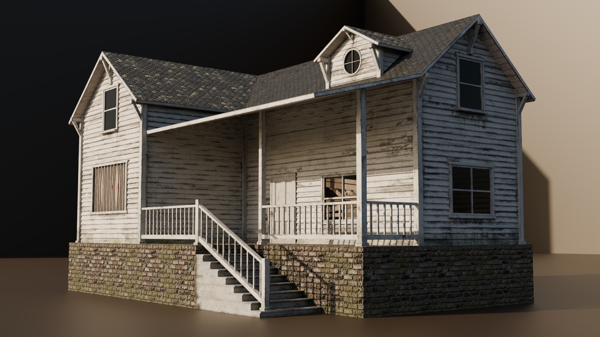 Abandoned House Exterior 3d Model free VR / AR / low-poly 3D model ...
