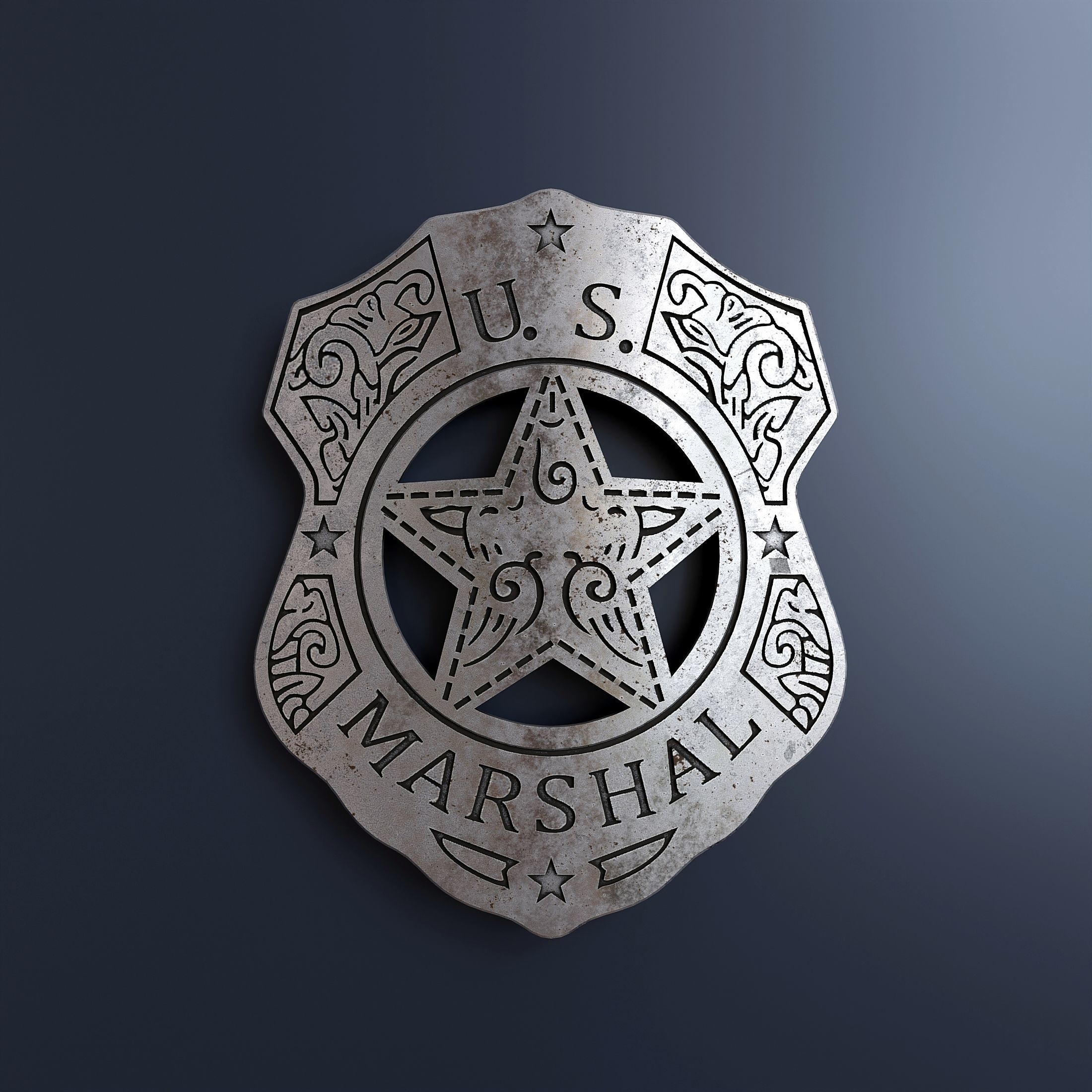 US Marshal badge 3D model | CGTrader