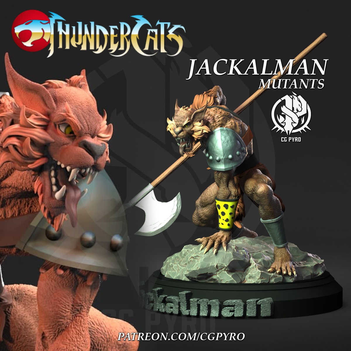 Jackalman Thundercats Lunatacs STL 3d printing collectibles 3D model 3D ...