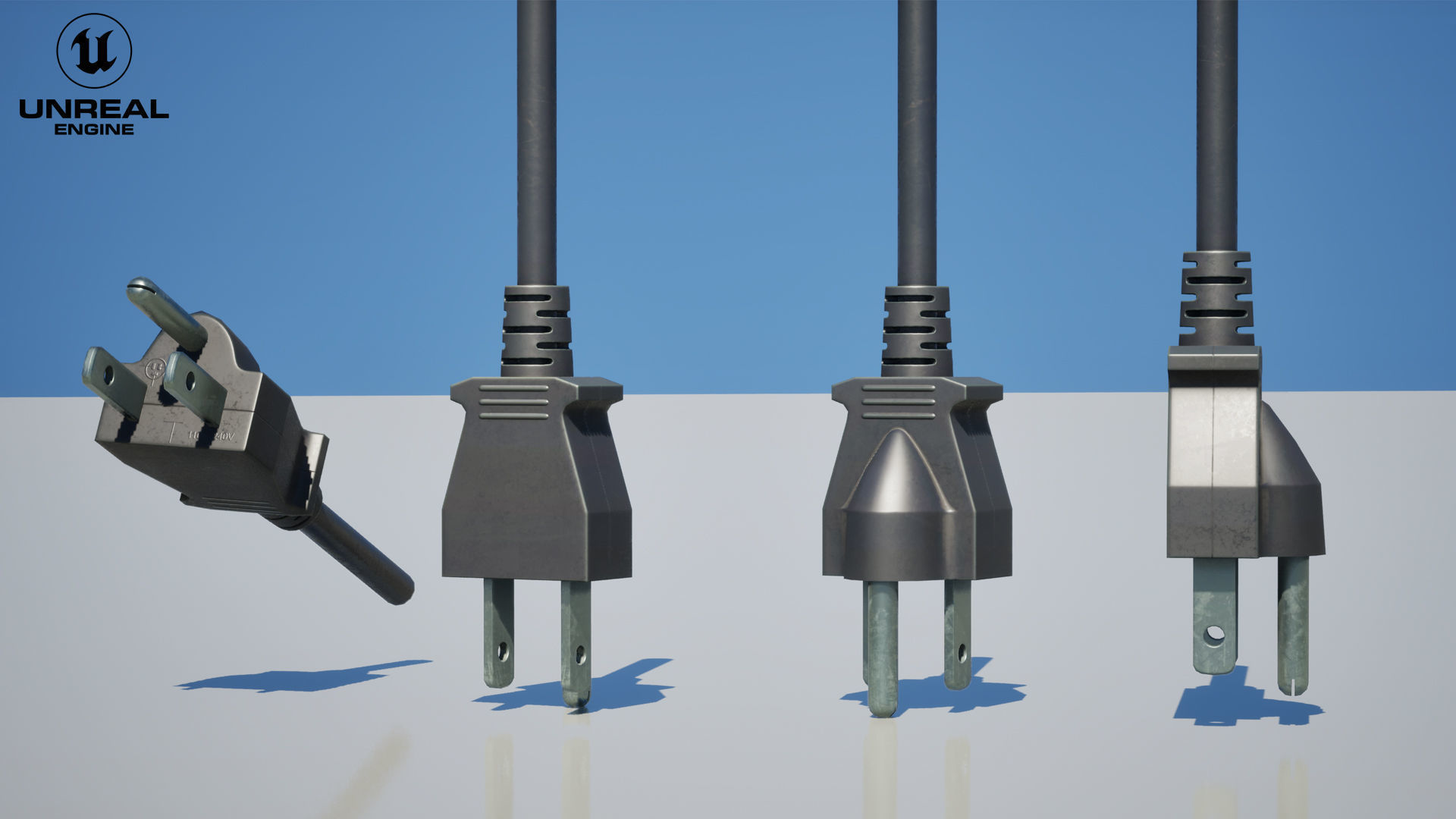 3D model Electrical plug Type B VR / AR / low-poly | CGTrader