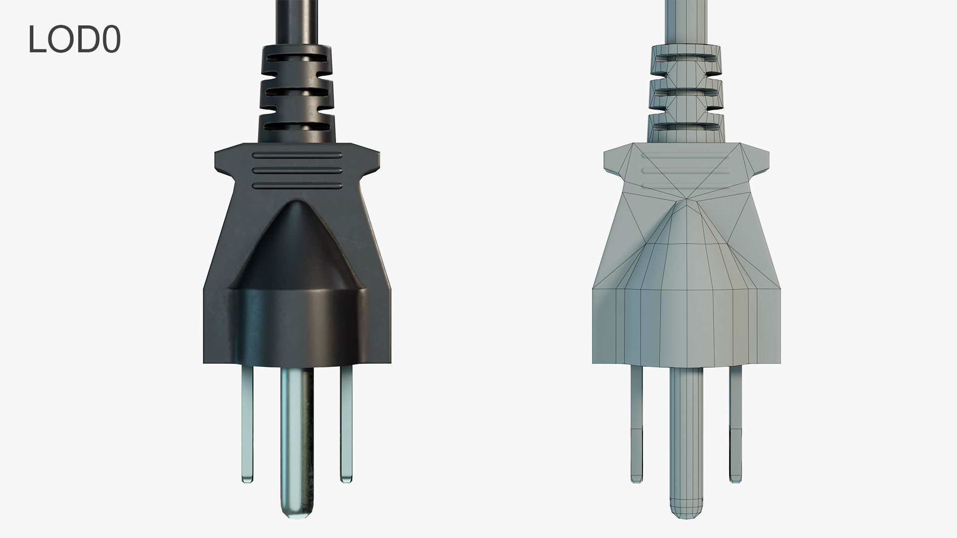 3D model Electrical plug Type B VR / AR / low-poly | CGTrader