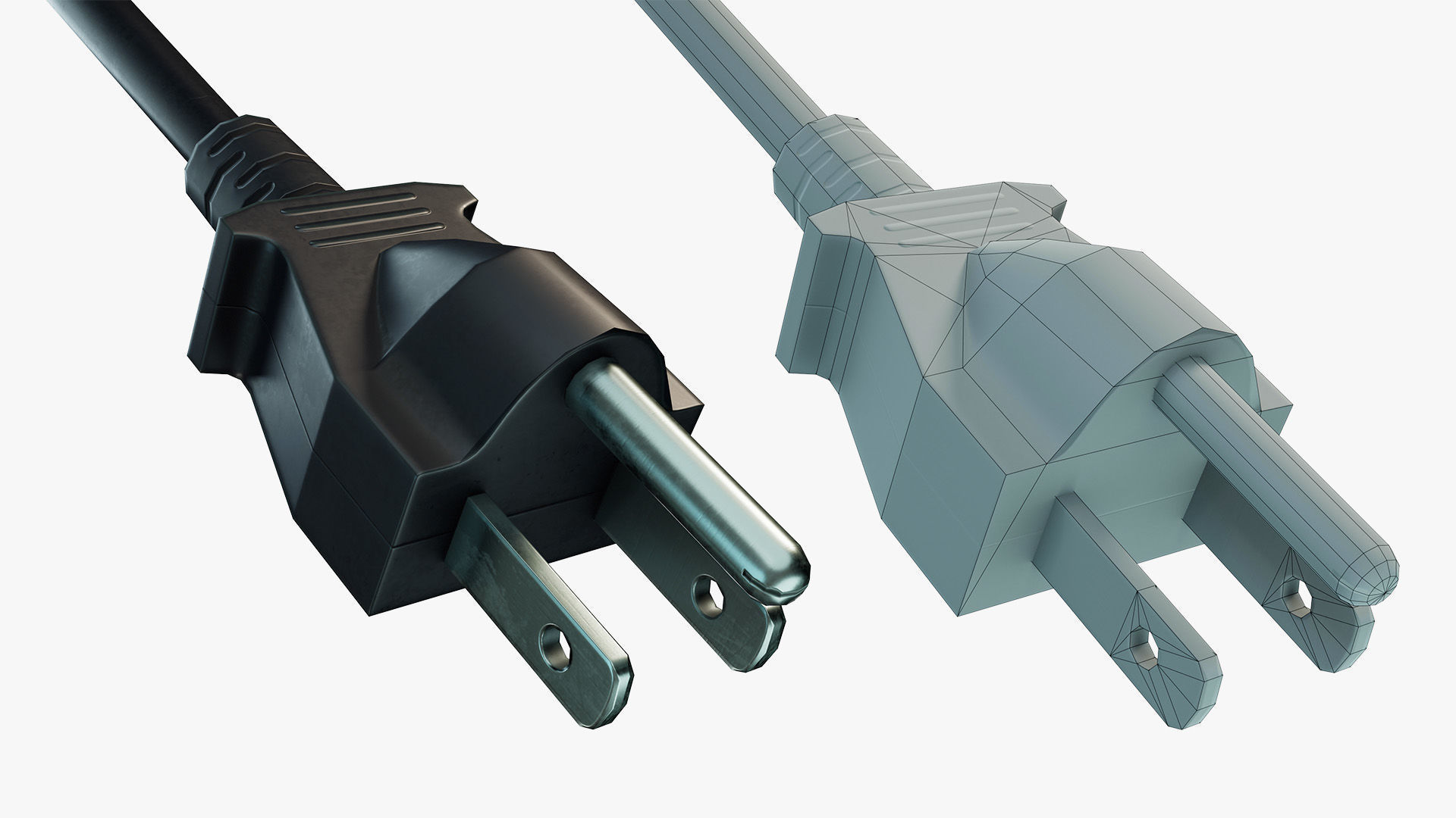 3D model Electrical plug Type B VR / AR / low-poly | CGTrader