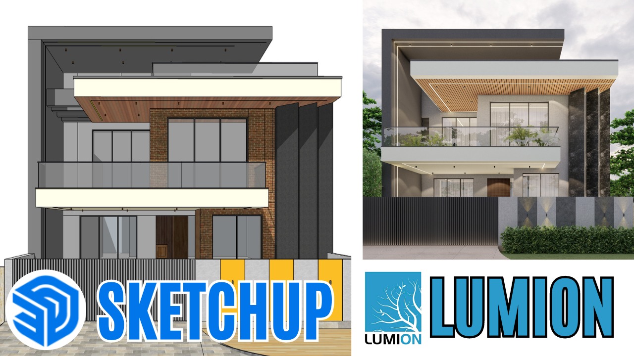 Sketchup Modern House Design 3d Modeling Tutorial Free 3d Model Cgtrader