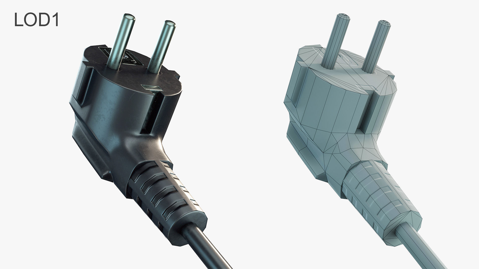 3D model European Type E Electrical Plug VR / AR / low-poly | CGTrader