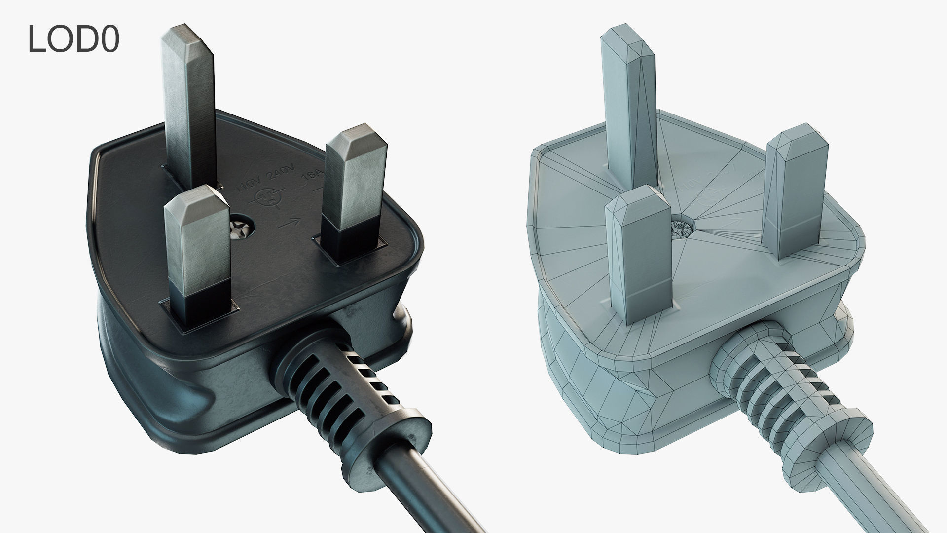 3D model Electrical Plug Type G VR / AR / low-poly | CGTrader