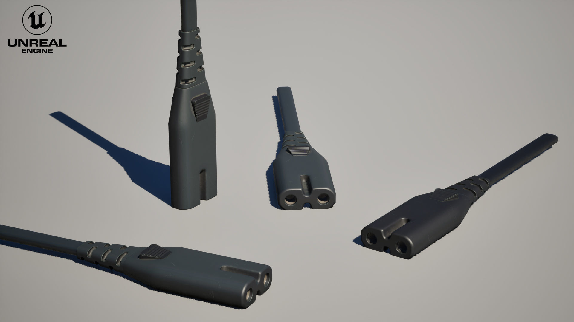 3D model Power cord IEC C7 VR / AR / low-poly | CGTrader