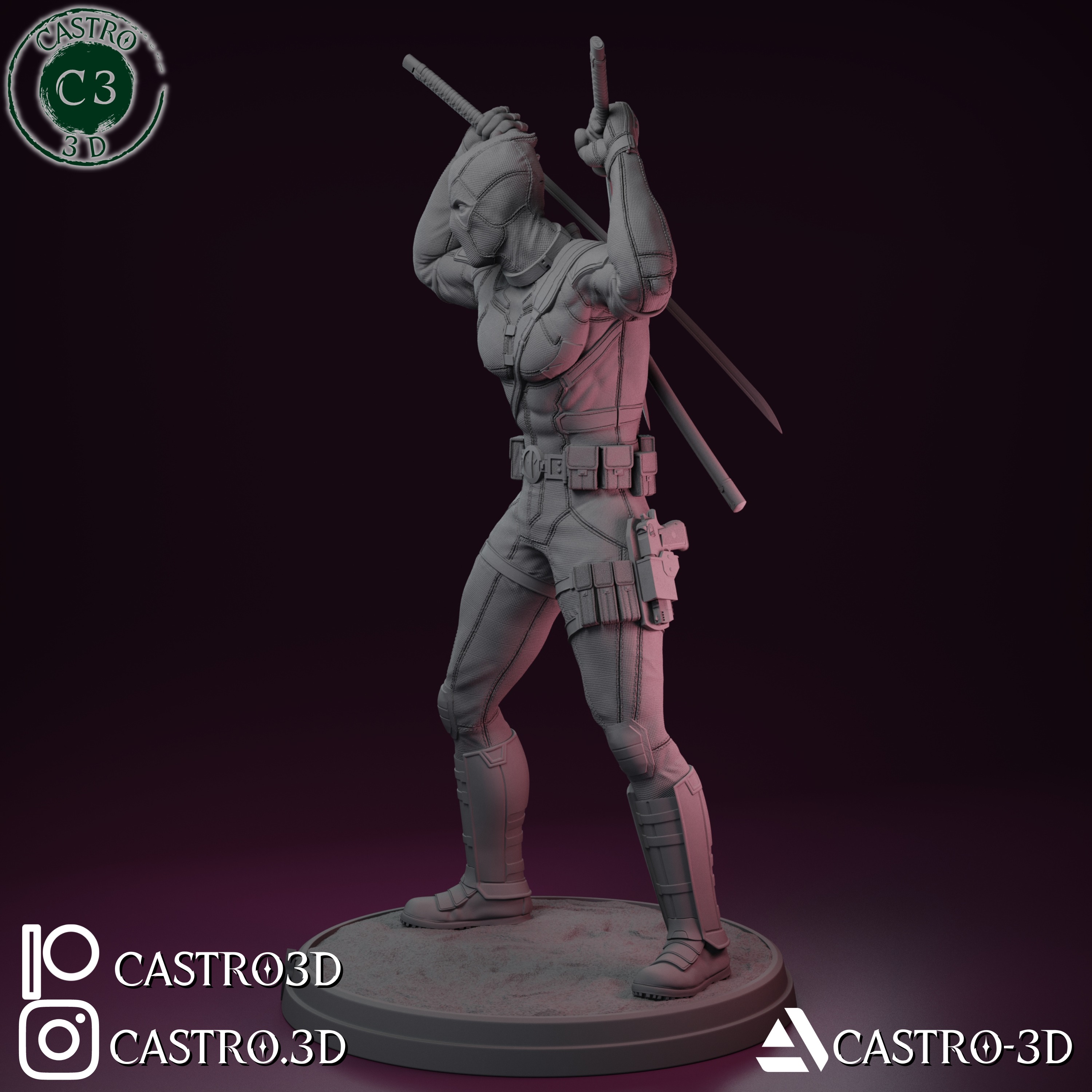 Deadpool - Deadpool and Wolverine fan art 3D model 3D printable | CGTrader