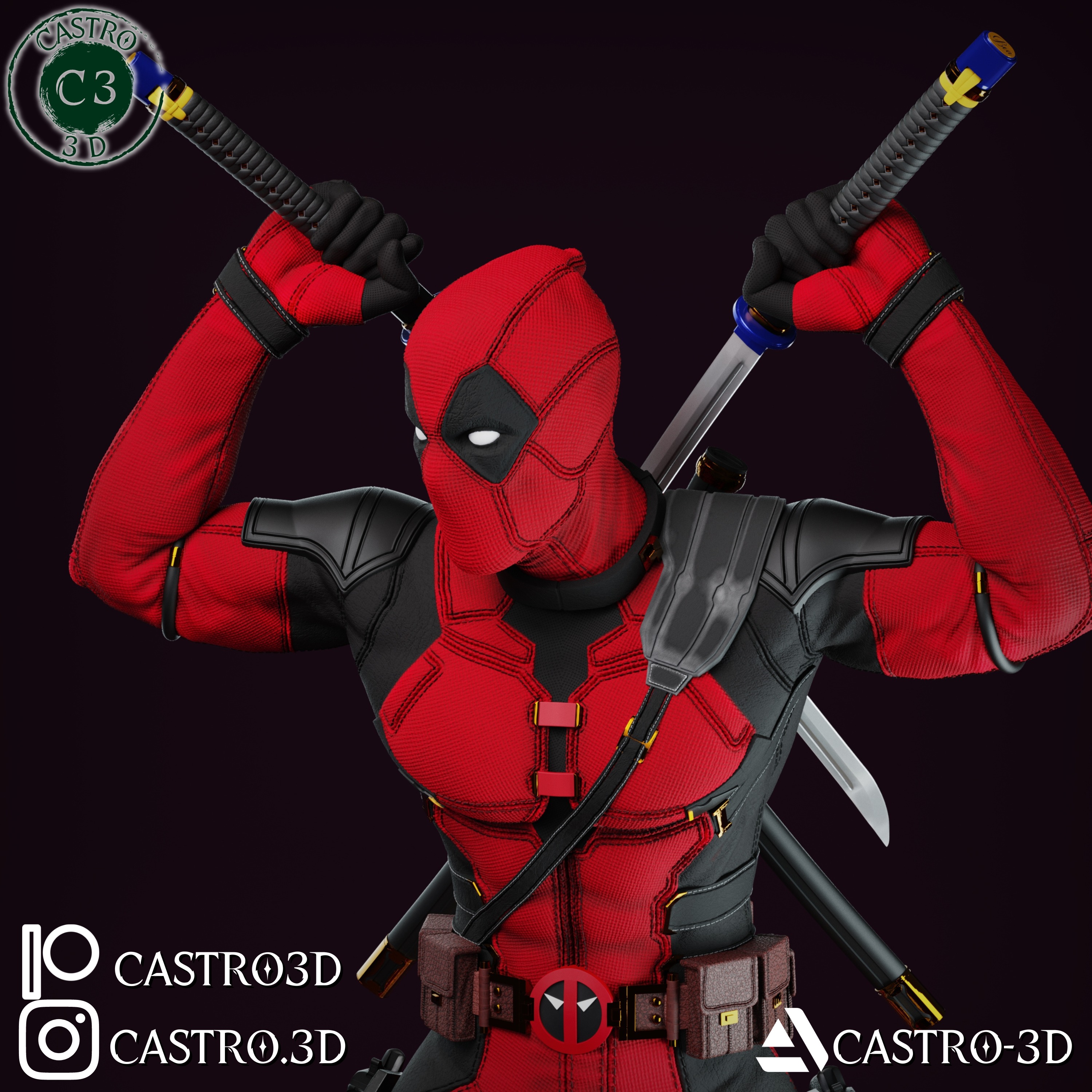 Deadpool - Deadpool and Wolverine fan art 3D model 3D printable | CGTrader