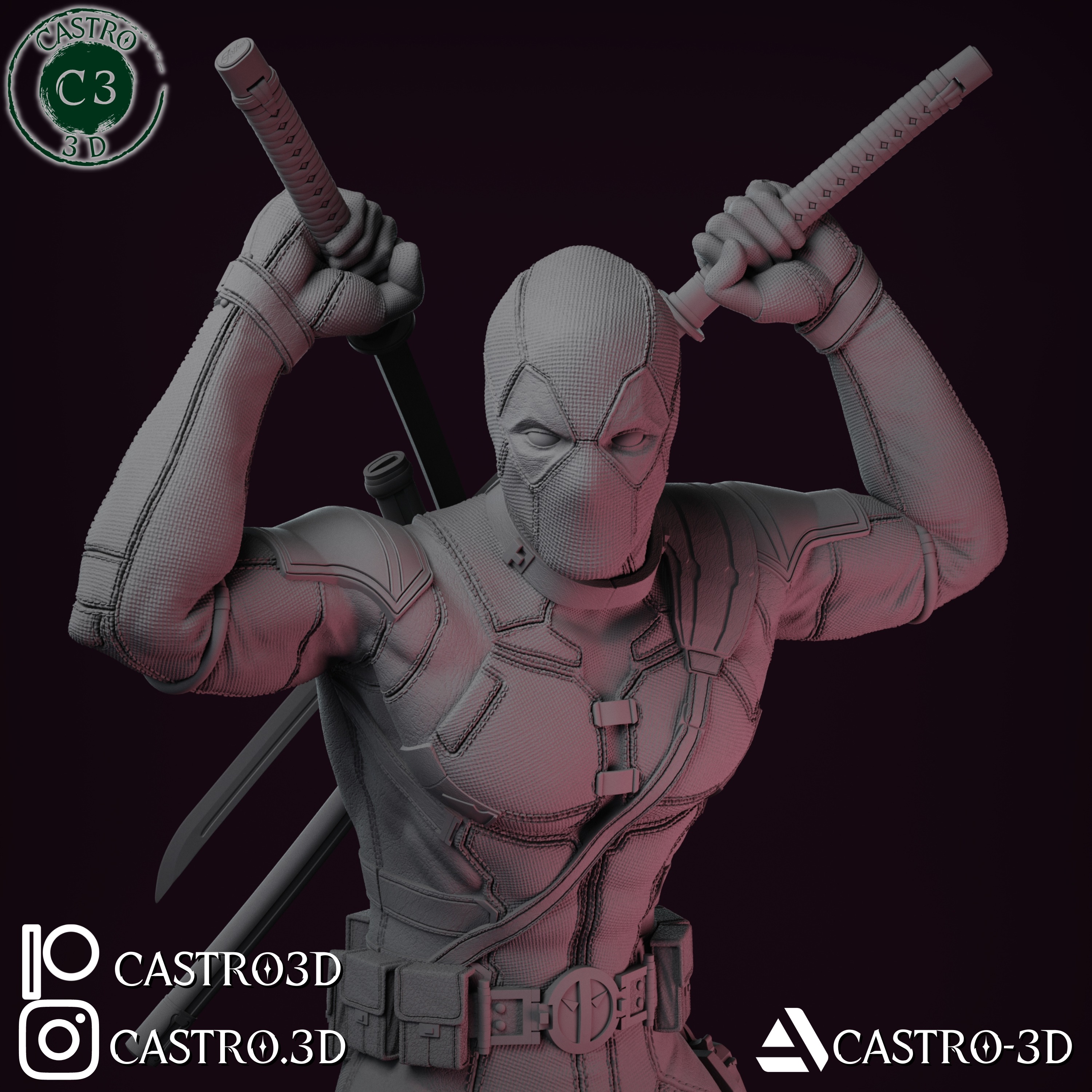 Deadpool - Deadpool and Wolverine fan art 3D model 3D printable | CGTrader