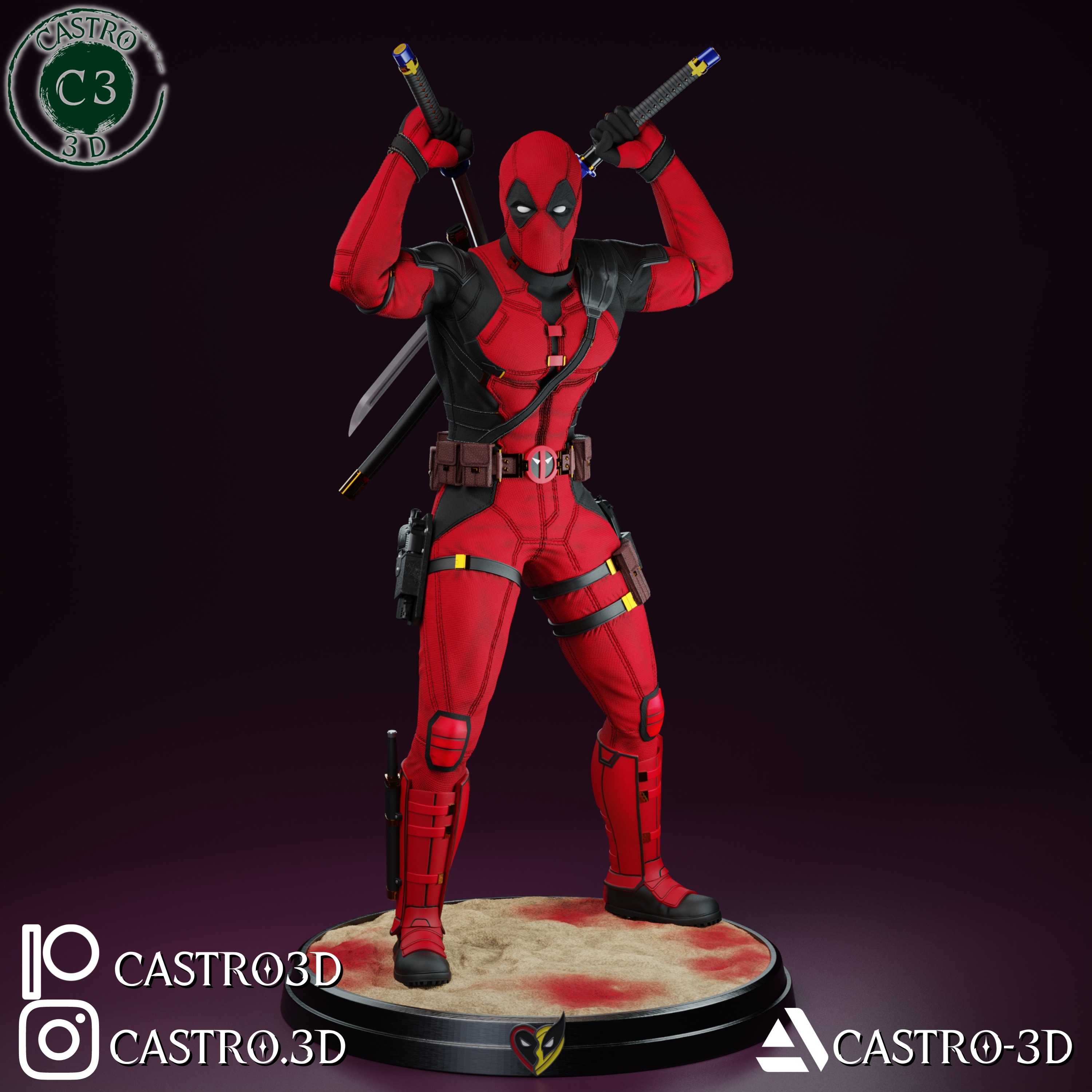 Deadpool - Deadpool and Wolverine fan art 3D model 3D printable | CGTrader