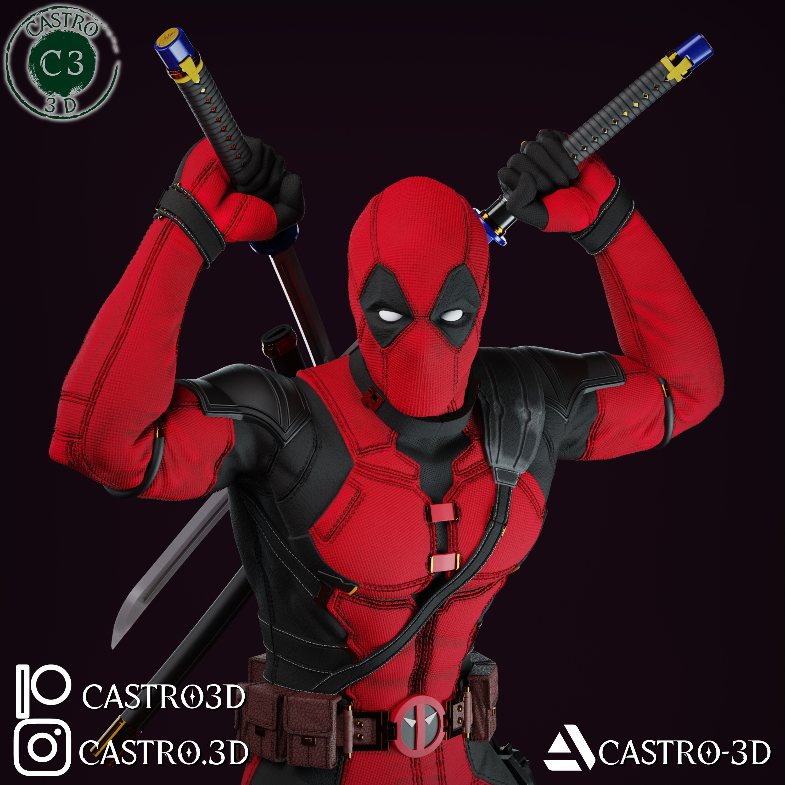 Deadpool - Deadpool and Wolverine fan art 3D model 3D printable | CGTrader