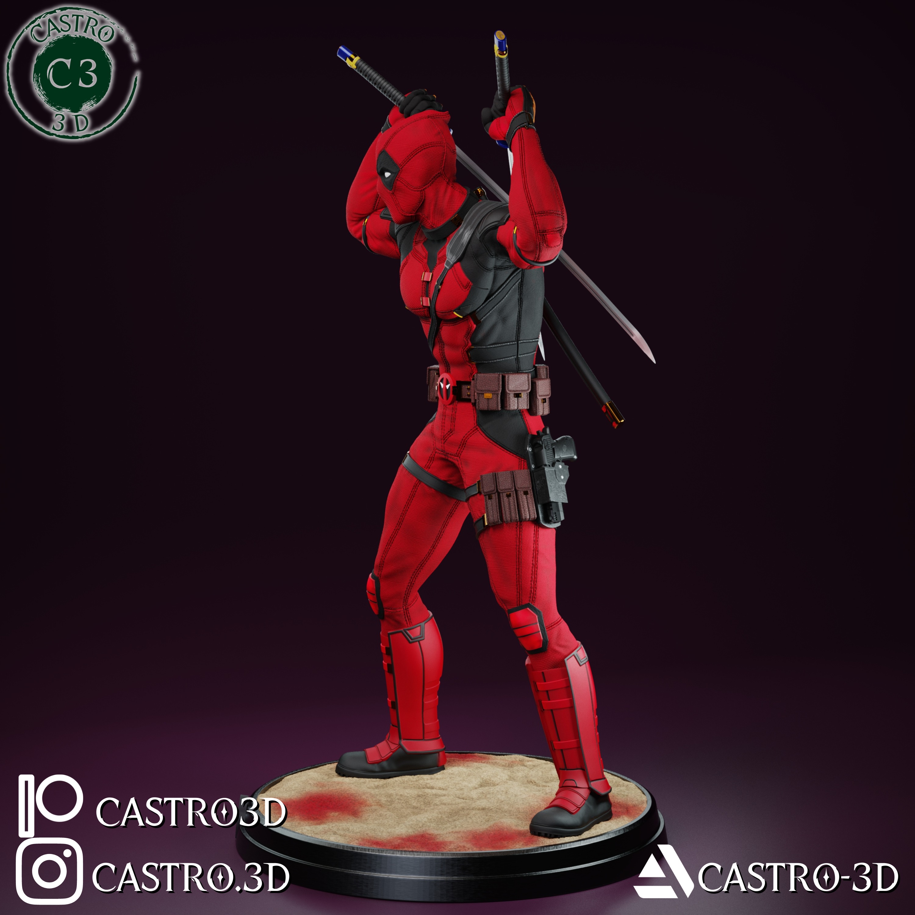 Deadpool - Deadpool and Wolverine fan art 3D model 3D printable | CGTrader