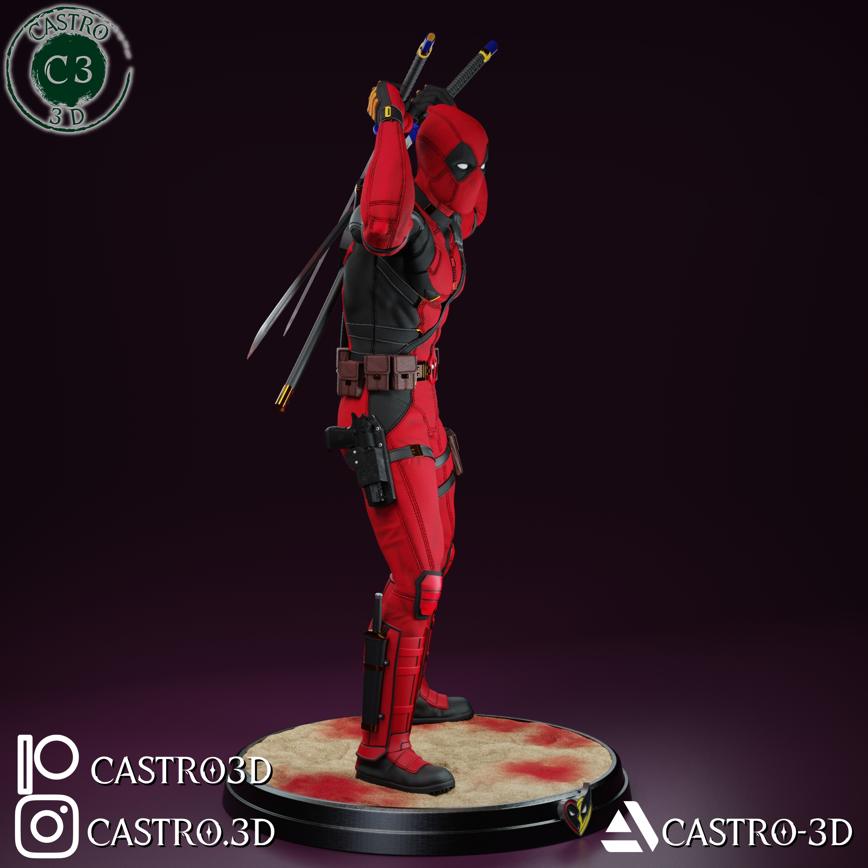 Deadpool - Deadpool and Wolverine fan art 3D model 3D printable | CGTrader