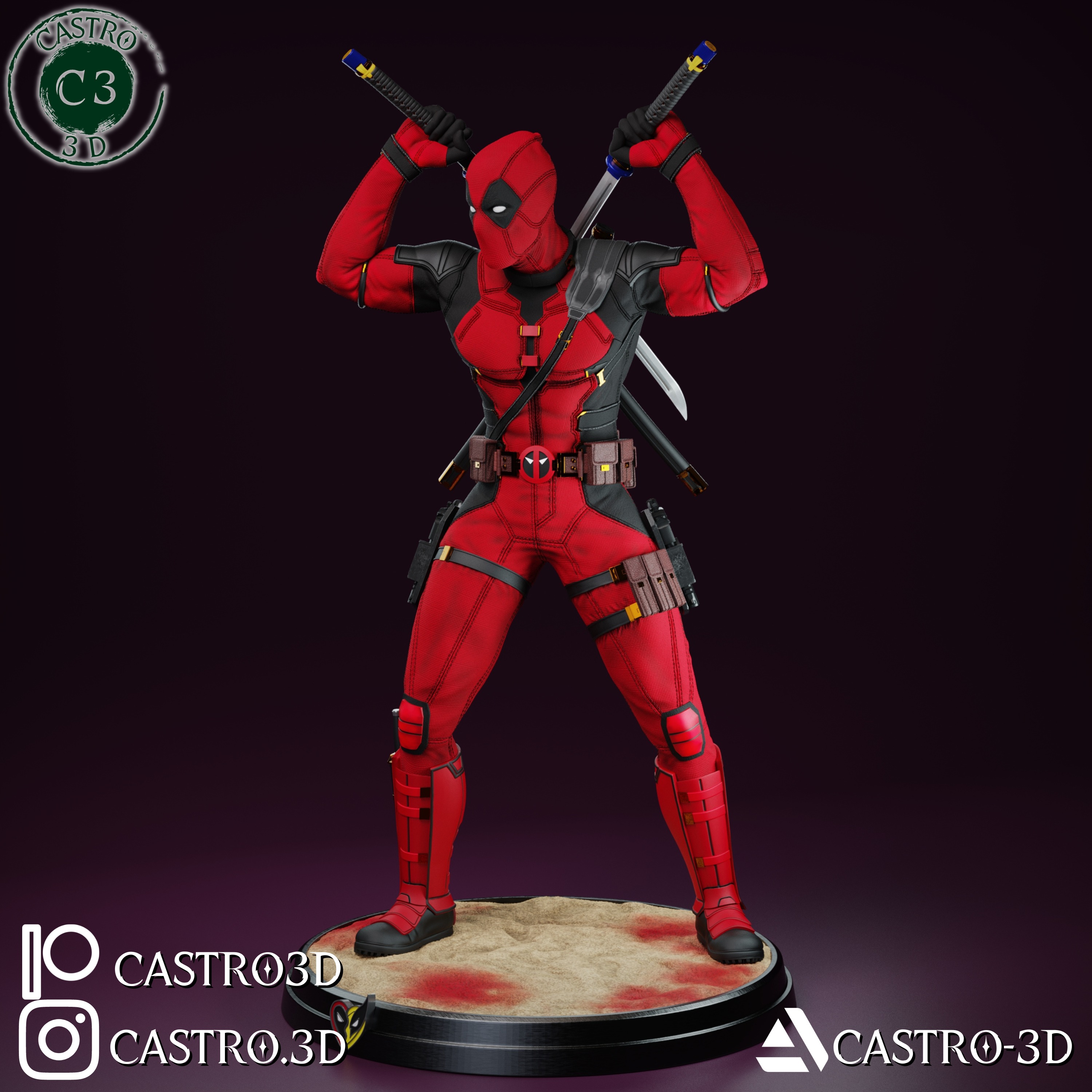 Deadpool - Deadpool and Wolverine fan art 3D model 3D printable | CGTrader