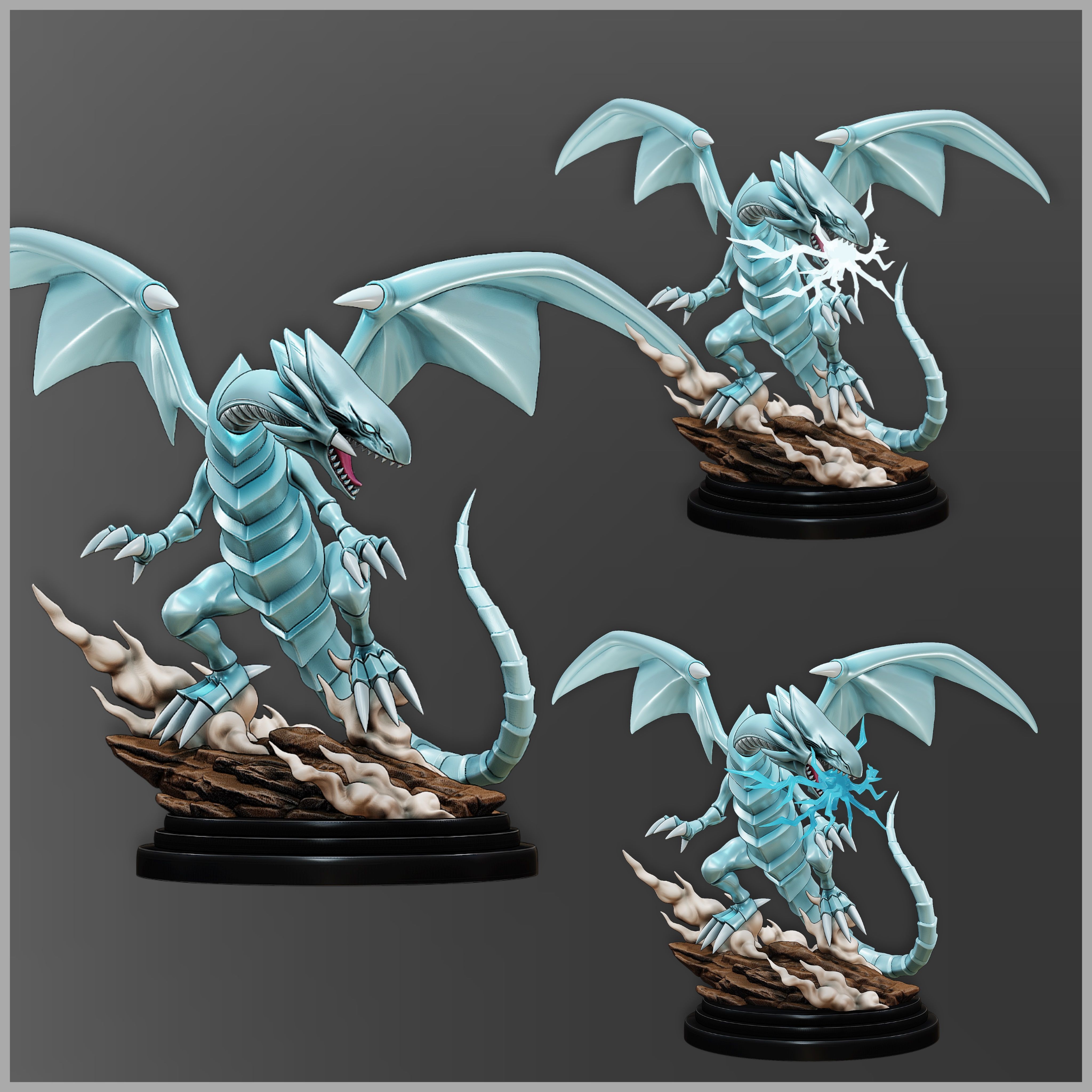 blue-eyes white dragon figure 3 - YU-GI-OH 3D model 3D printable | CGTrader