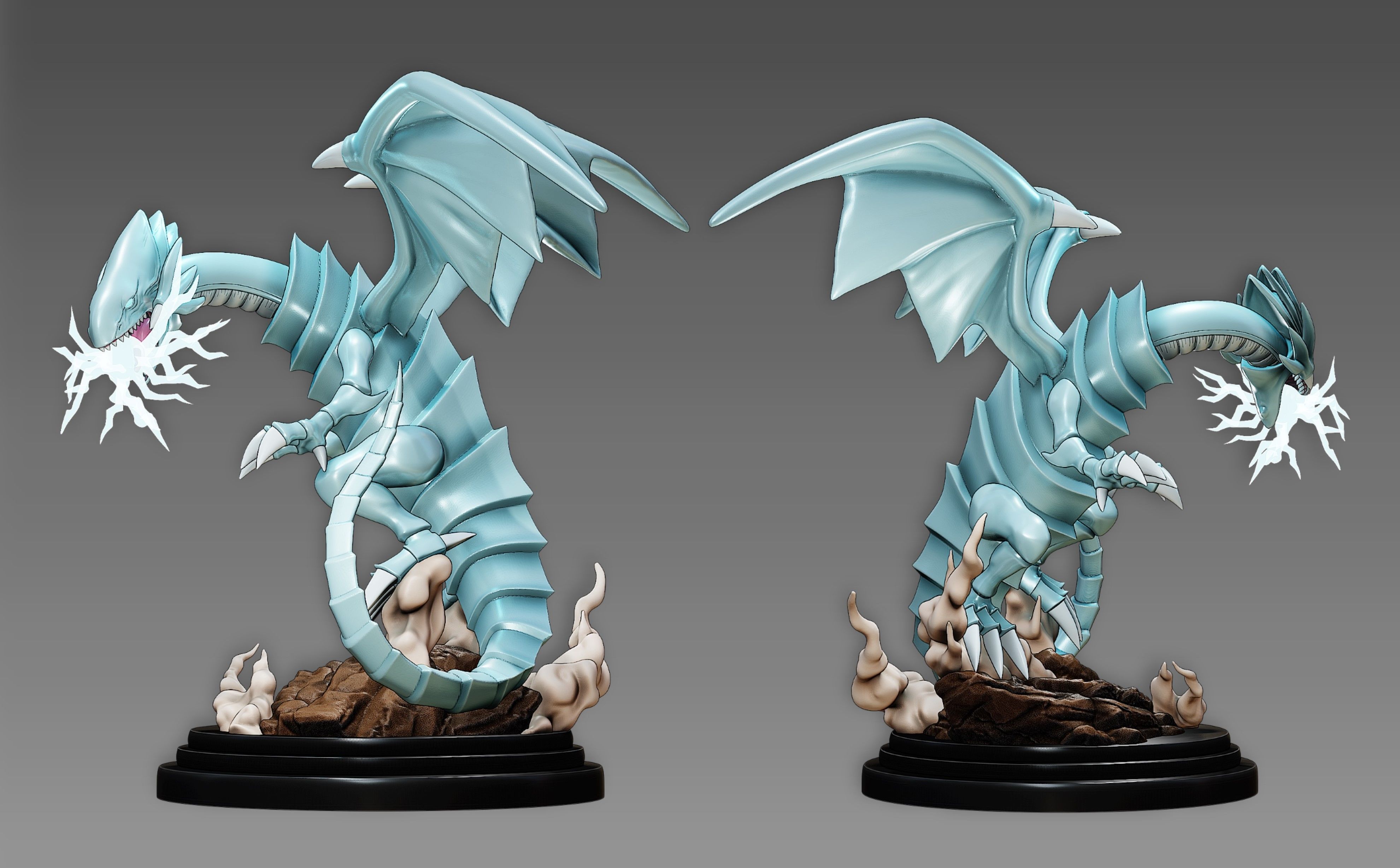 blue-eyes white dragon figure 3 - YU-GI-OH 3D model 3D printable | CGTrader