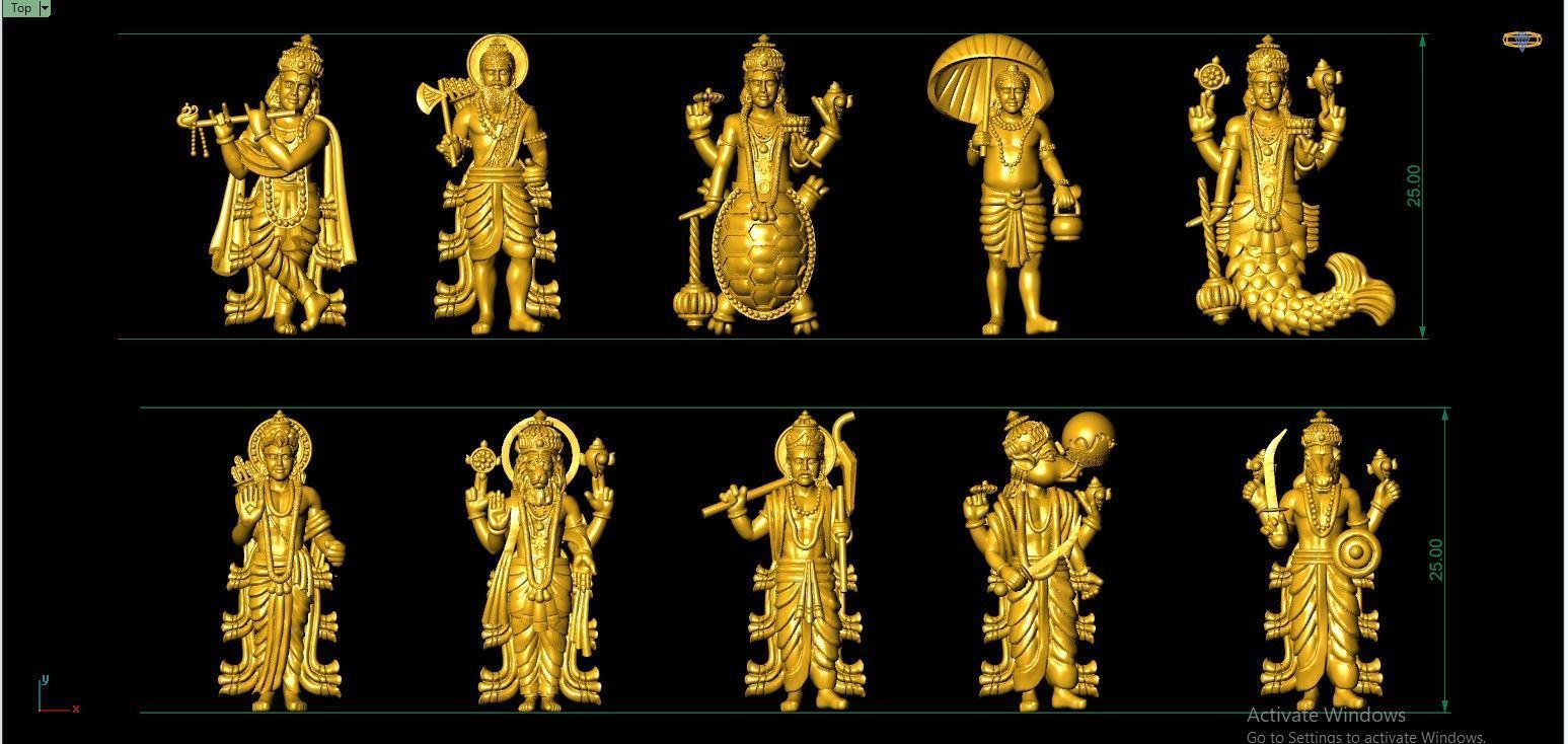 dashavatar god vishnu 3d models 3D model 3D model | CGTrader