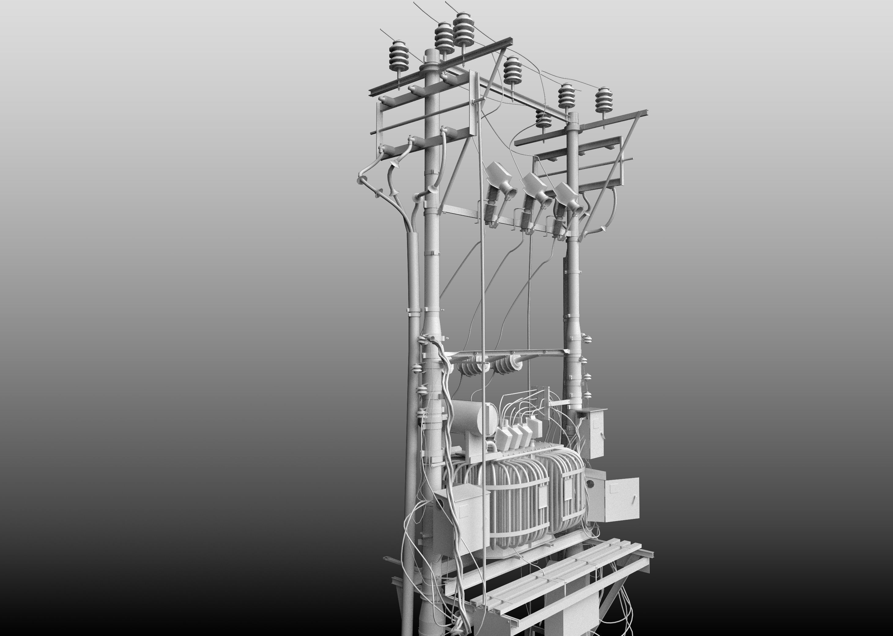 Pole Mounted PMT Transformer 3D model | CGTrader