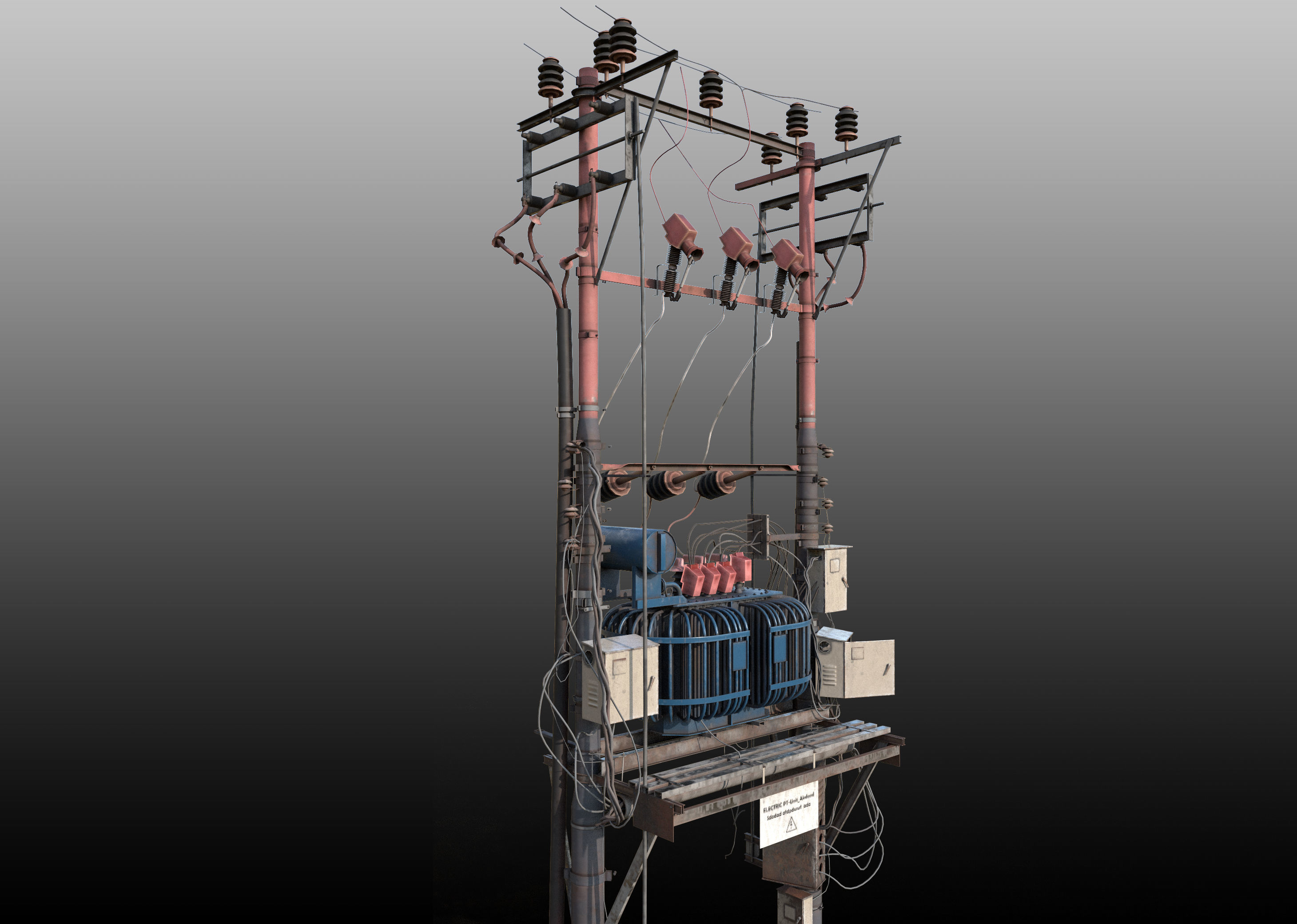 Pole Mounted PMT Transformer 3D model | CGTrader