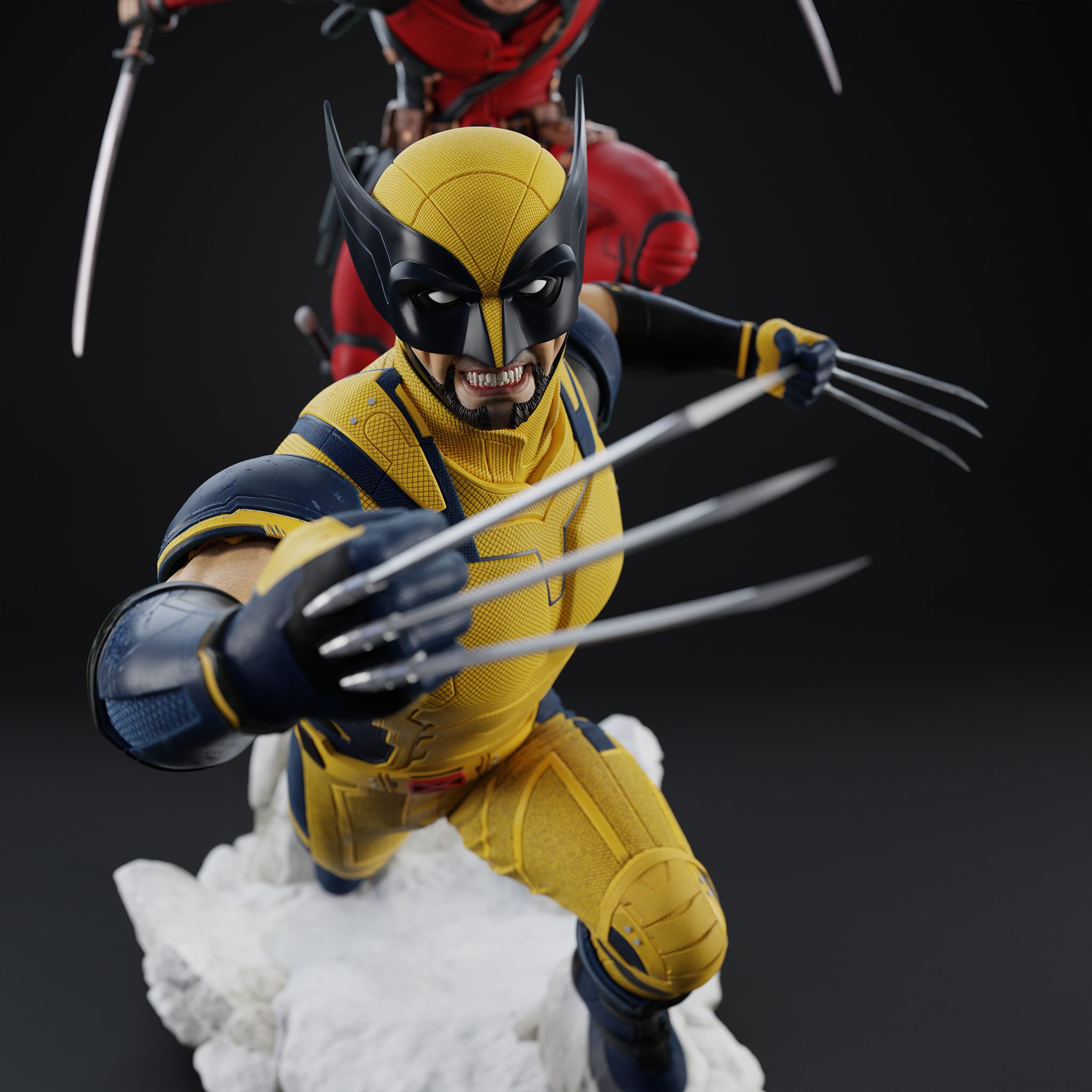 Deadpool and Wolverine Fanart Statue 3D model 3D printable | CGTrader