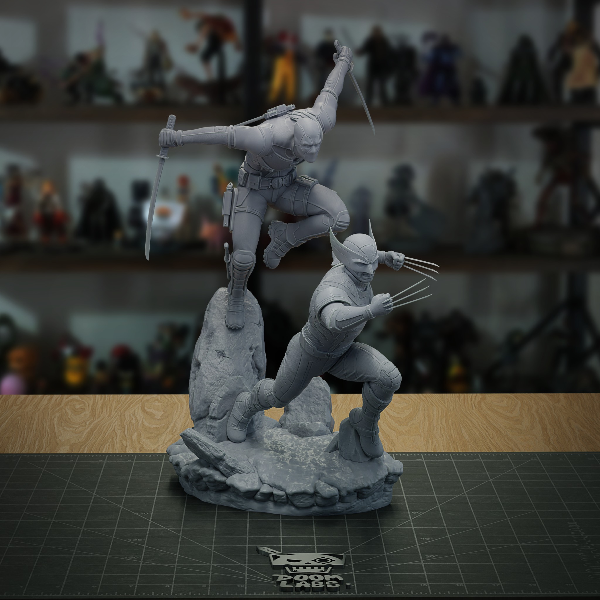 Deadpool and Wolverine Fanart Statue 3D model 3D printable | CGTrader
