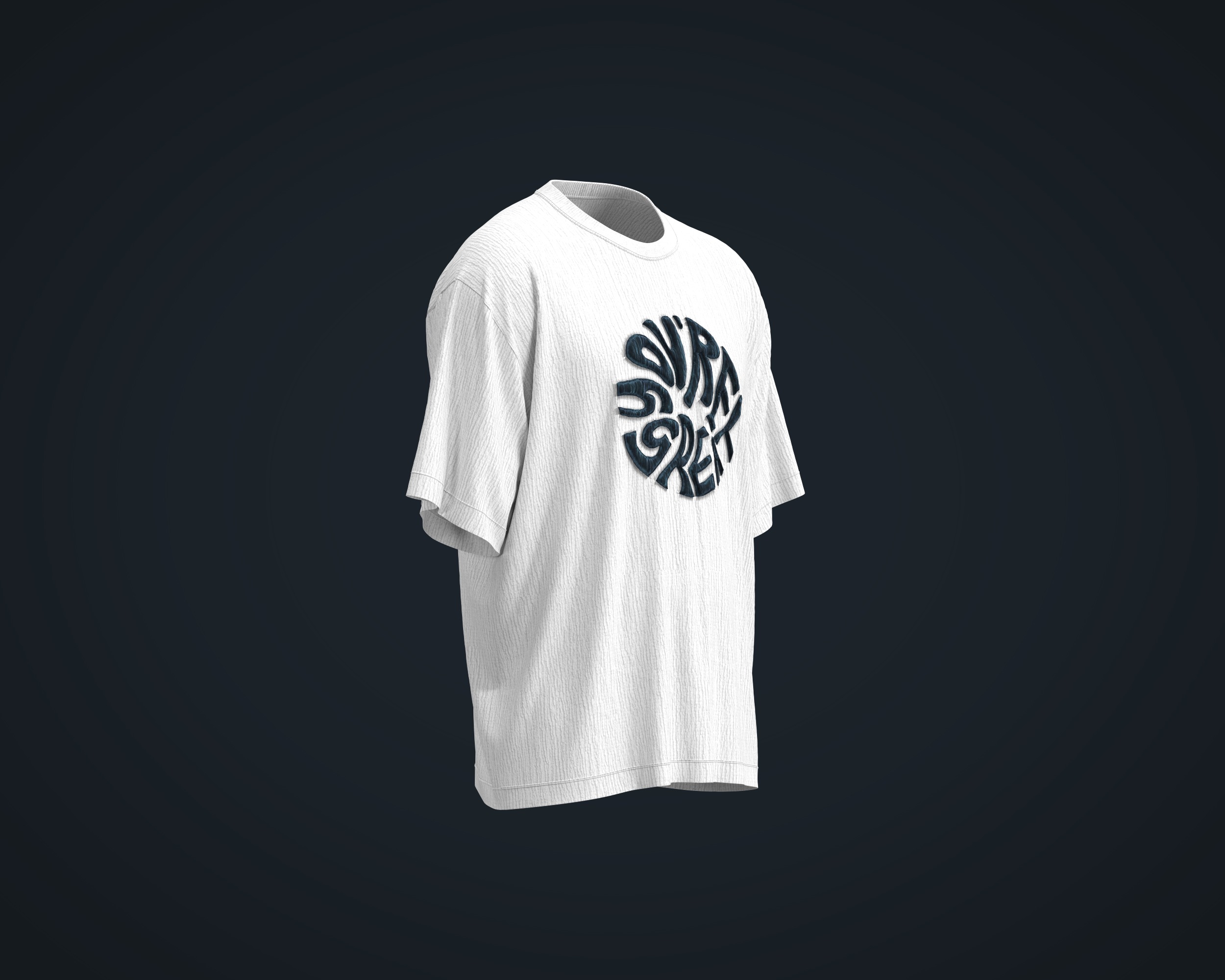 Mens T-Shirt with Crinkled fabric and Embossed Texture 3D model | CGTrader