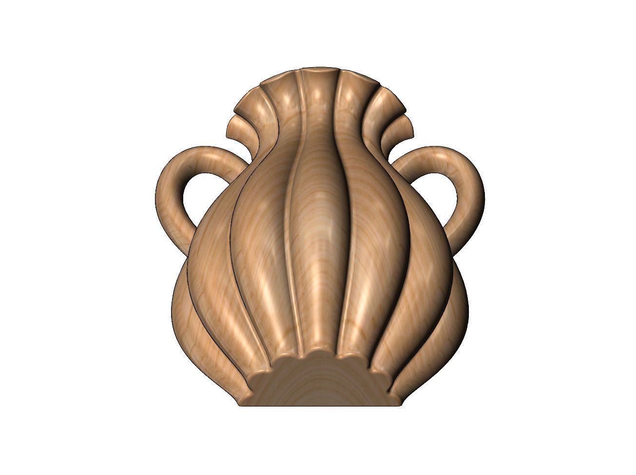Half ribbed vase shaped wall shelf bracket and corbel 3D model 3D ...