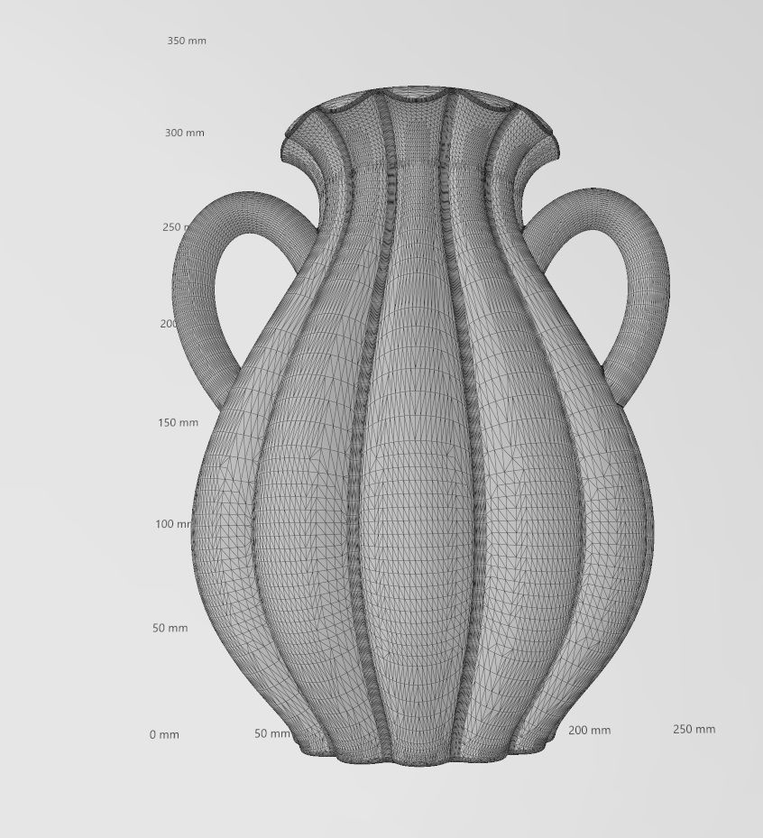 Half ribbed vase shaped wall shelf bracket and corbel 3D model 3D ...