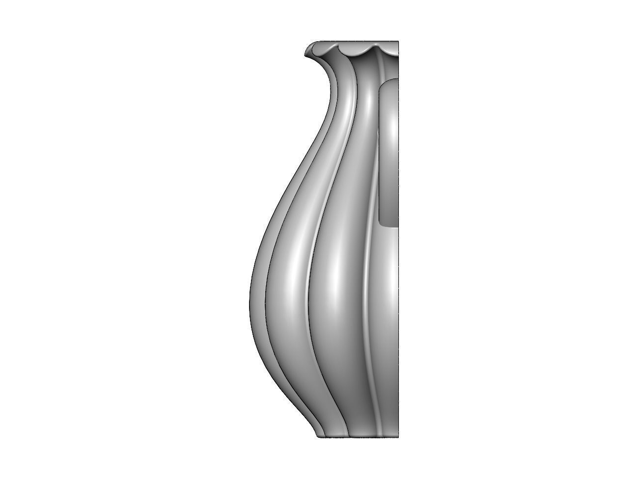 Half ribbed vase shaped wall shelf bracket and corbel 3D model 3D ...