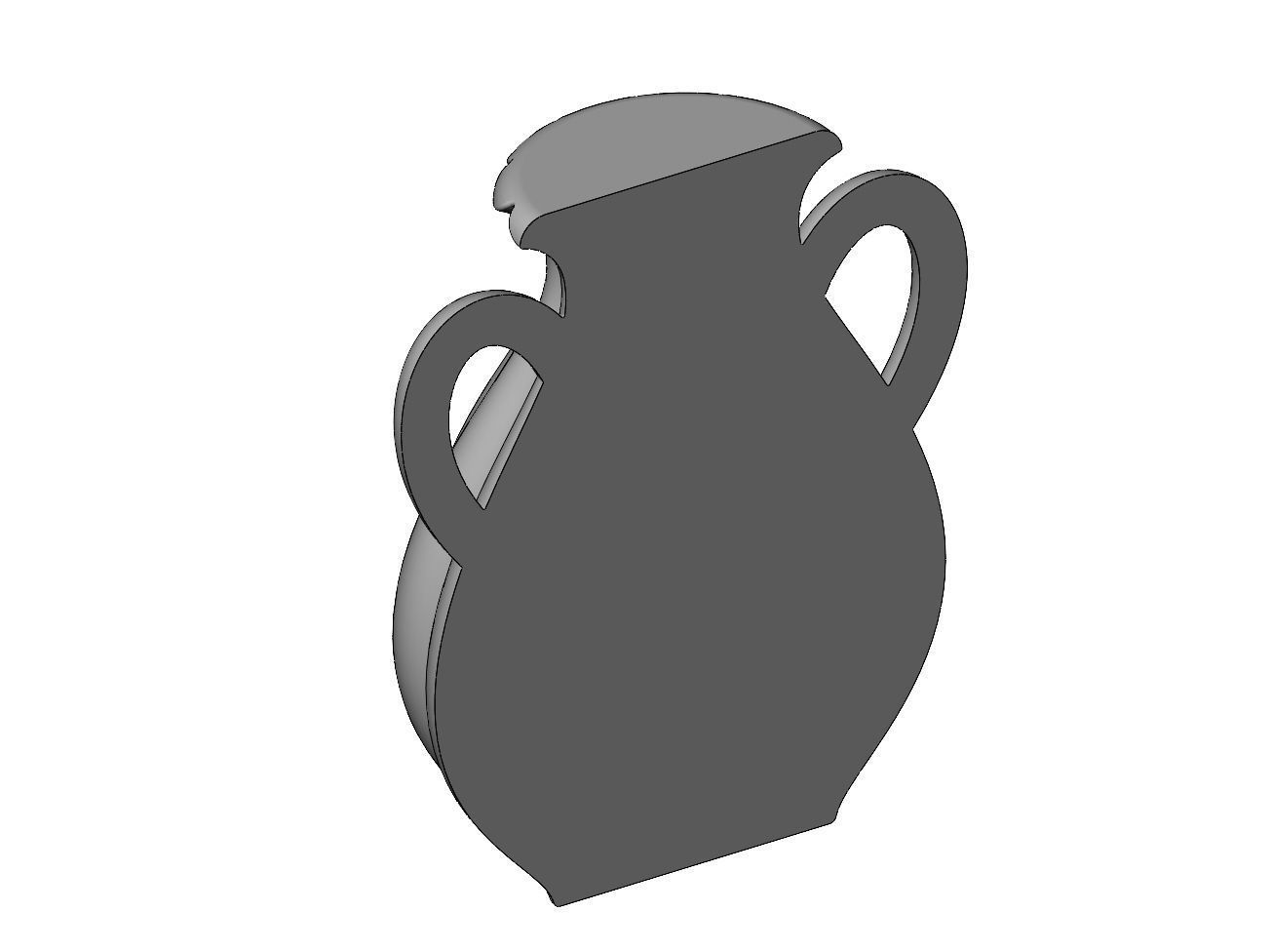 Half ribbed vase shaped wall shelf bracket and corbel 3D model 3D ...