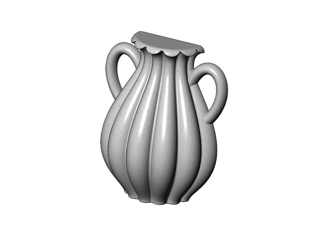 Half ribbed vase shaped wall shelf bracket and corbel 3D model 3D ...