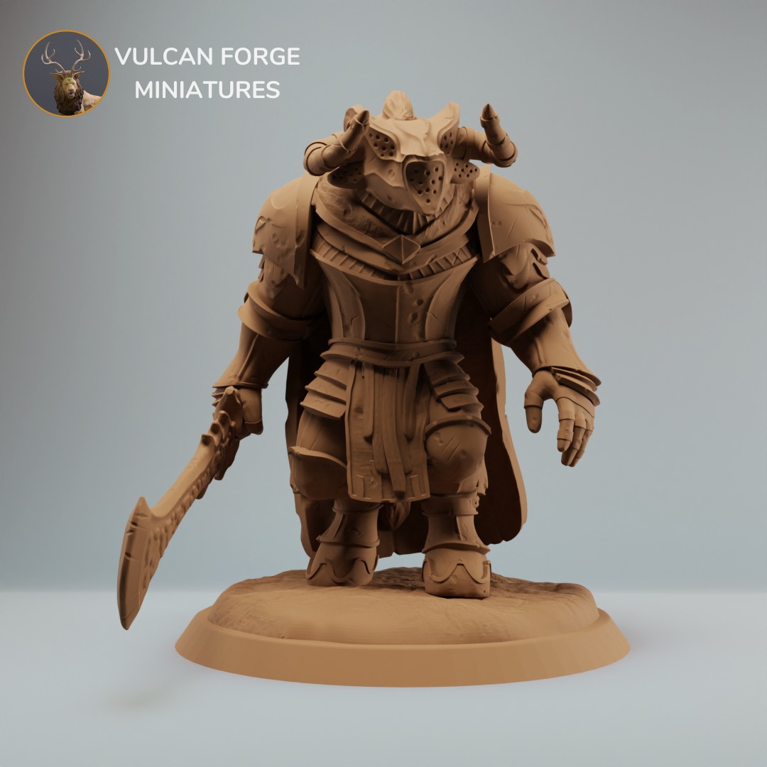 Minotaur paladin knight warrior with sword - Pre supported 3D model 3D ...