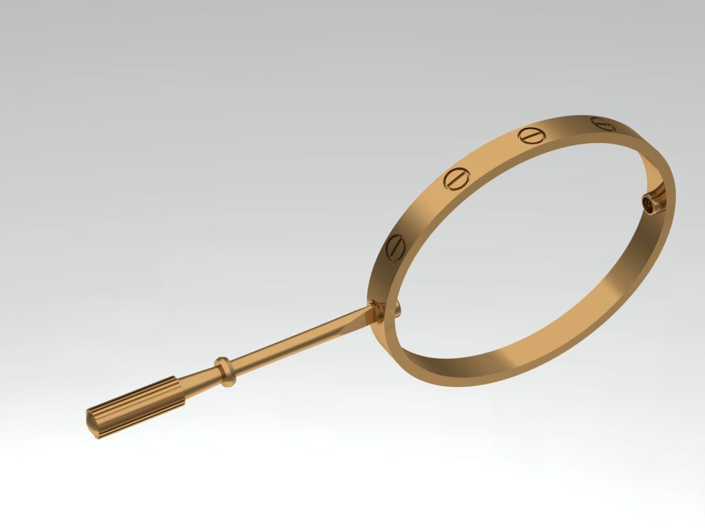 BRACELET cartier love gold 20 size 3D model 3D printable | CGTrader