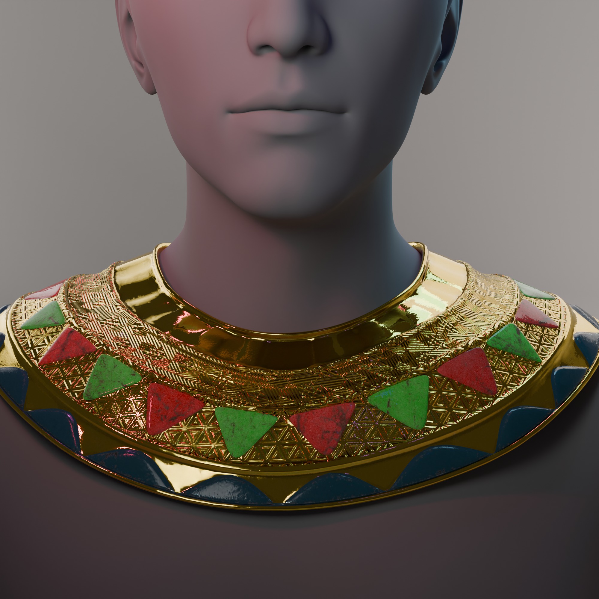 3D model Ancient Egyptian Gold Collar Necklace VR / AR / low-poly ...