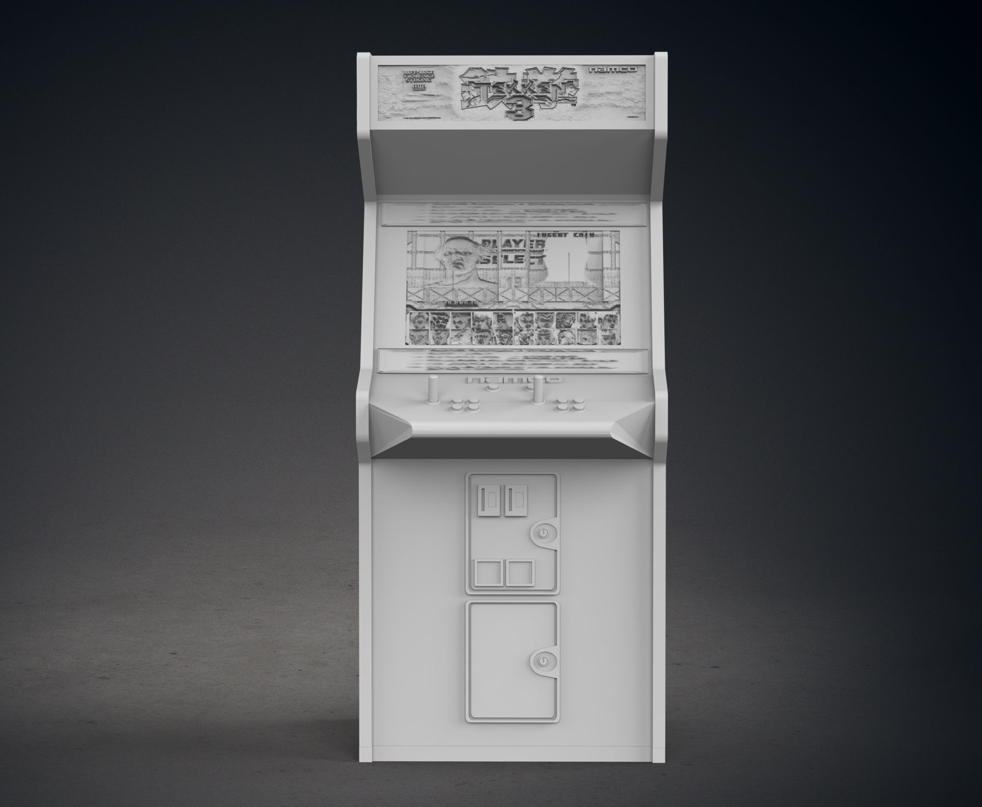 Tekken 3 Arcade Cabinet with Lithophane 3D model 3D printable | CGTrader