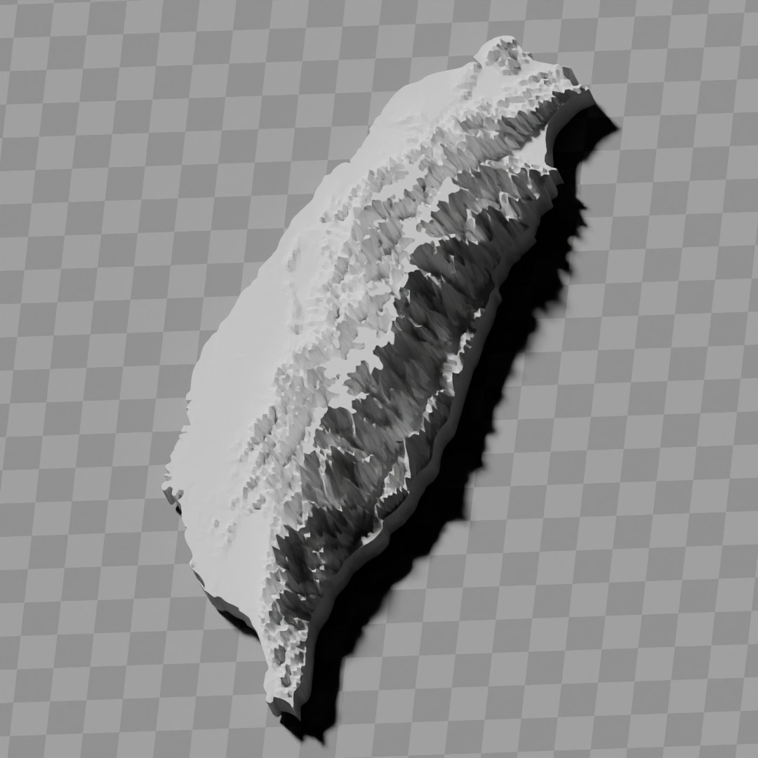 Taiwan island topography relief maps free 3D model 3D printable | CGTrader