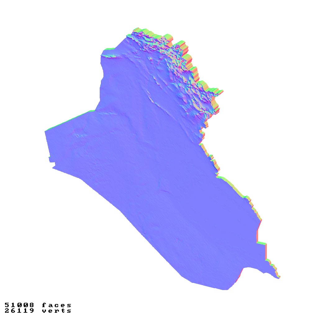 Iraq topography maps free 3D model 3D printable | CGTrader